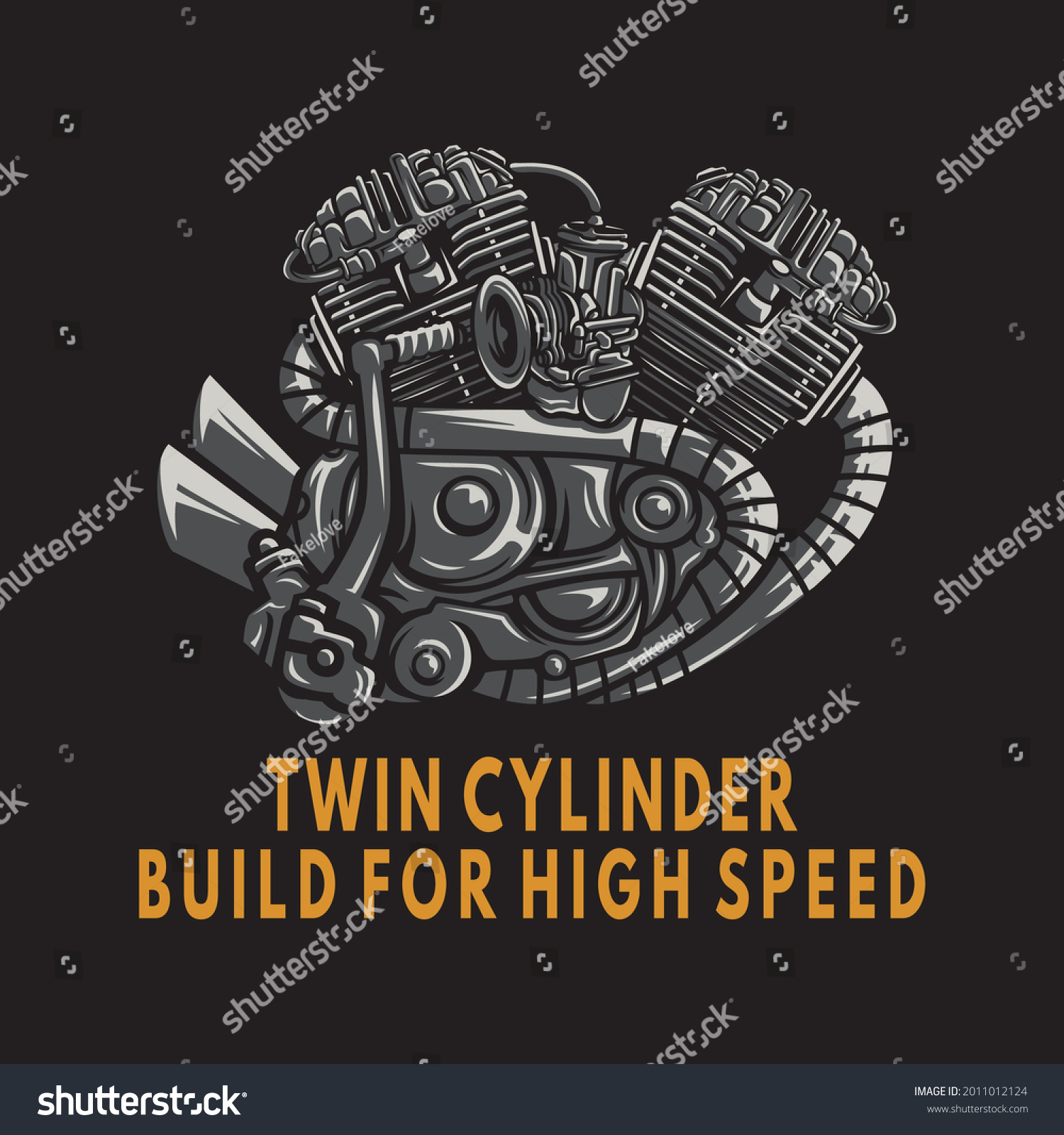 Twin Engine Motorcycle Vector Illustration Stock Vector (Royalty Free ...
