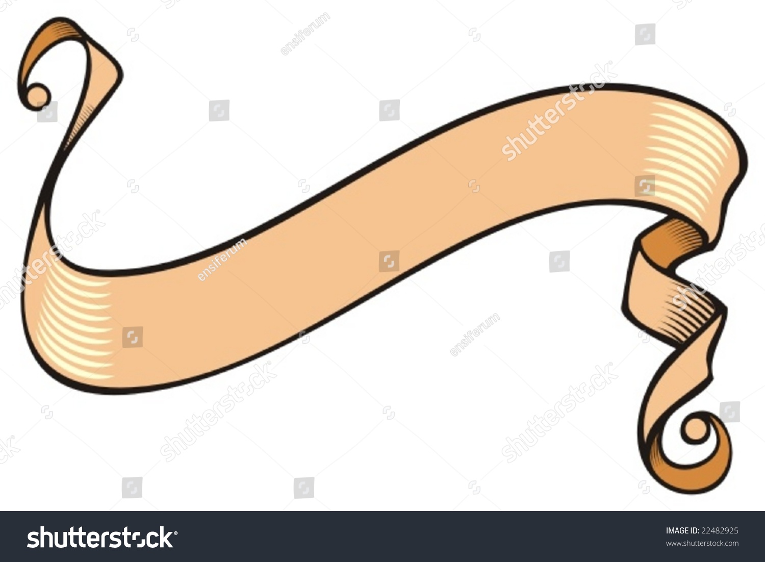 Twisted Banner Scroll Fluttering Edges Vector: vector de stock (libre ...