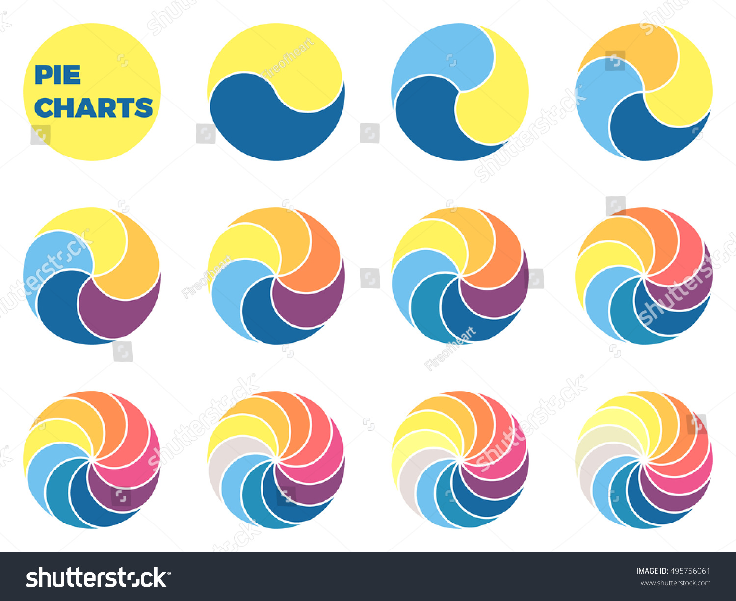 Twisted Charts Infographics Elements 1 2 Stock Vector (Royalty Free ...