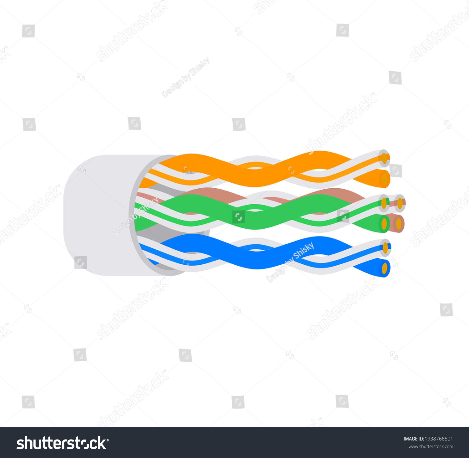Cable de par torcido. Ilustración vectorial.: vector de stock (libre de ...