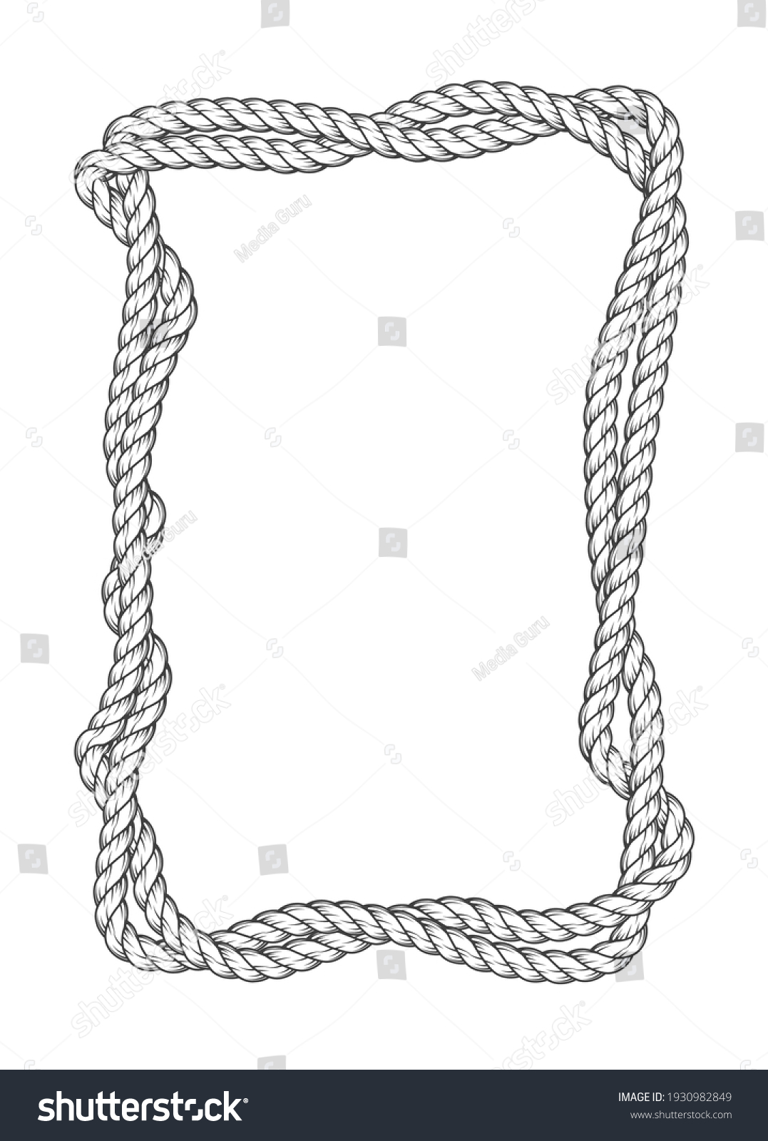 Twisted Rope Frame Two Interlaced Ropes Stock Vector (Royalty Free ...