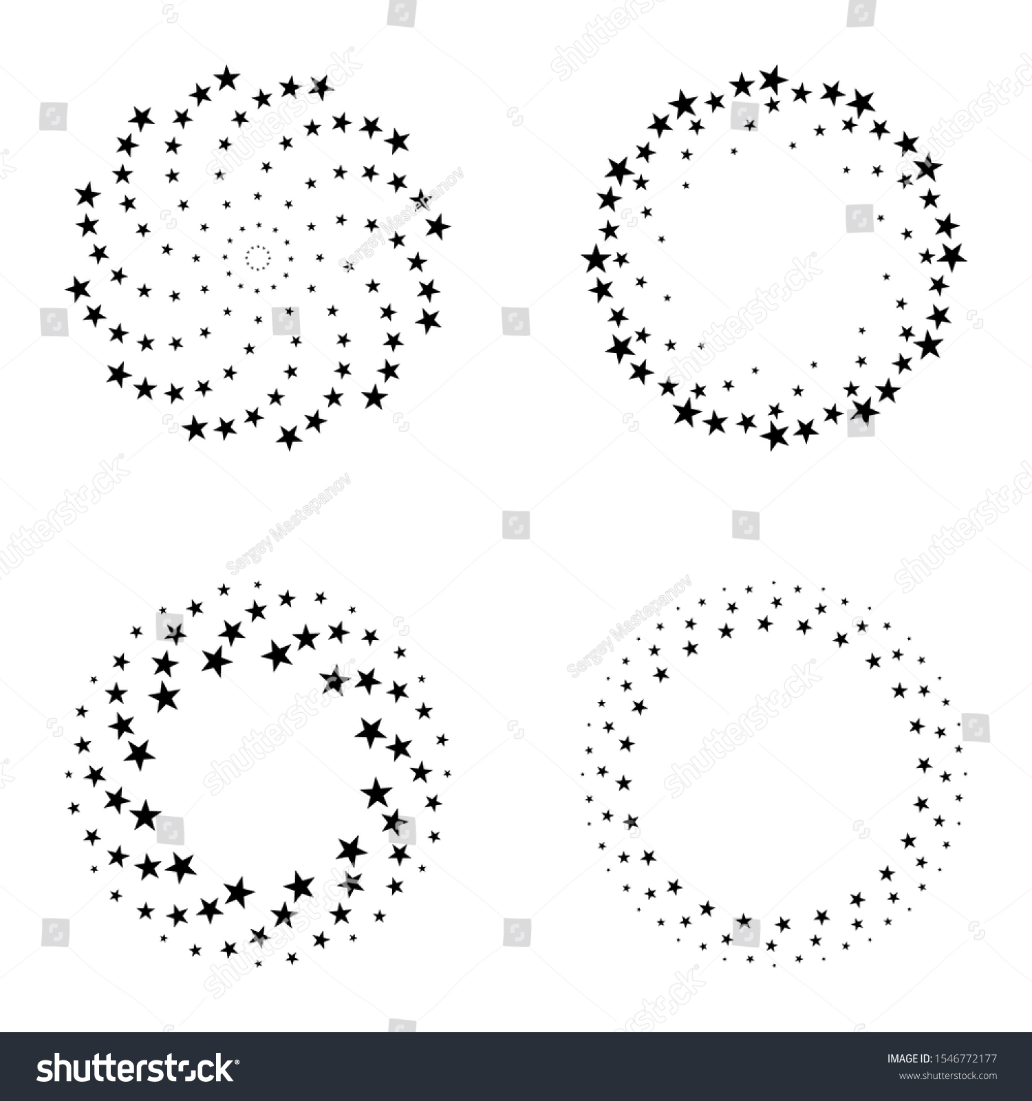 Twisted Spiral Set Design Elements Star: vector de stock (libre de ...
