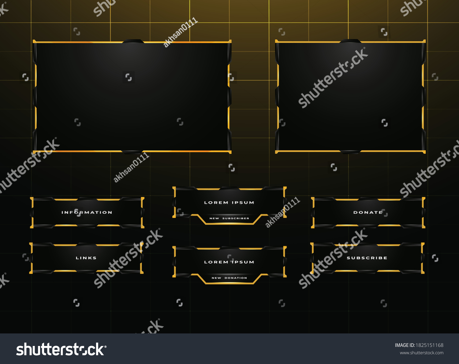 Twitch Border Menu Panel Overlay Design Stock Vector (Royalty Free ...
