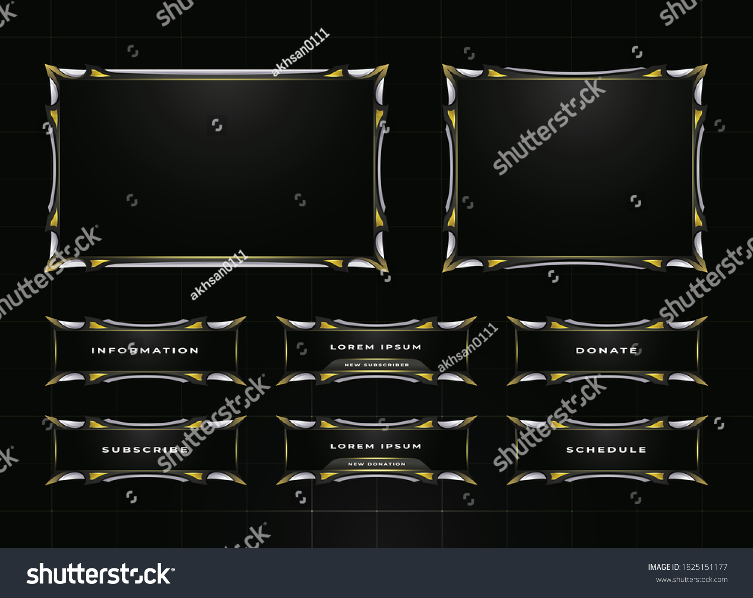 Twitch Border Menu Panel Overlay Design: เวกเตอร์สต็อก (ปลอดค่า ...