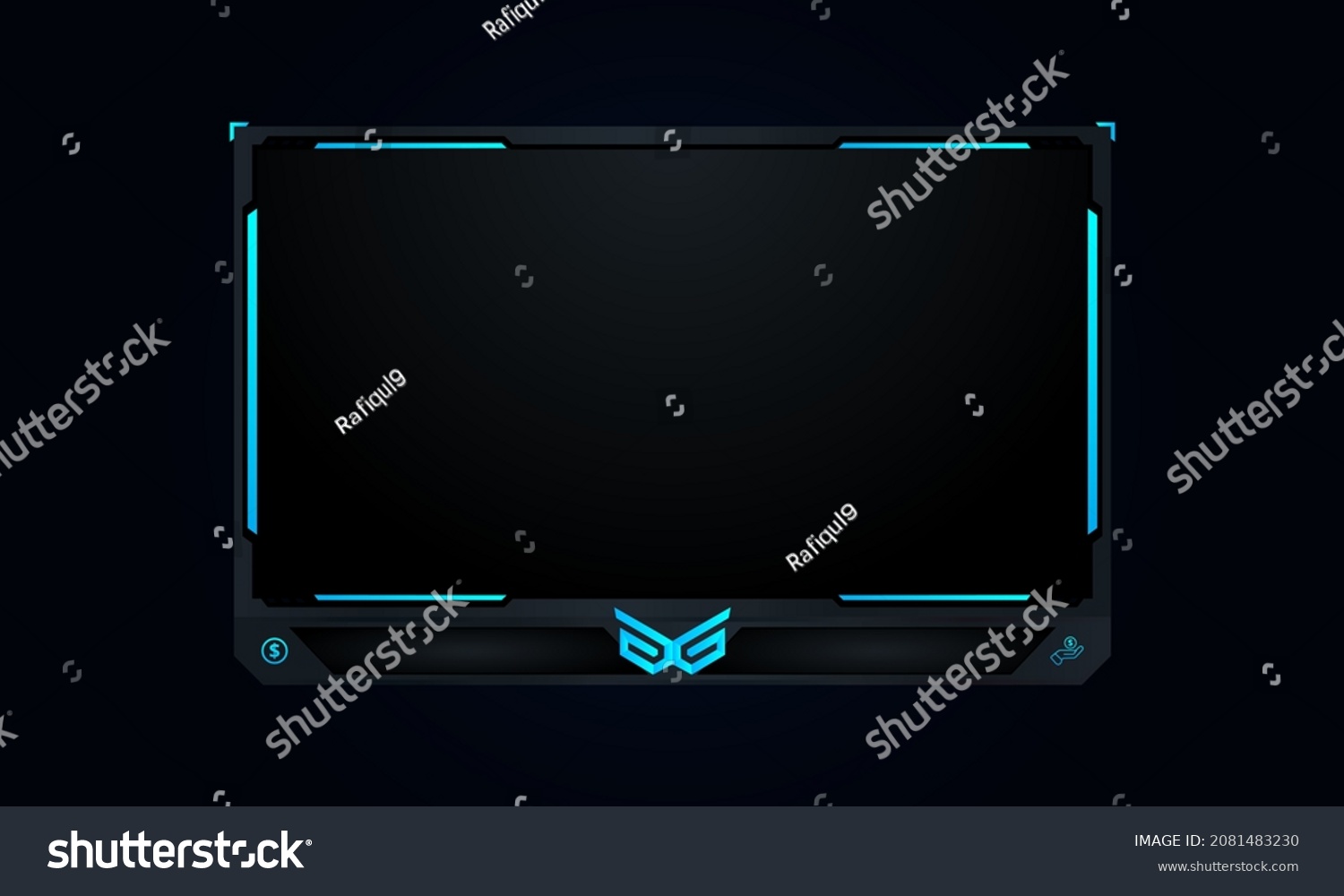 Twitch Overlay Live Stream Template Design Stock Vector (Royalty Free ...