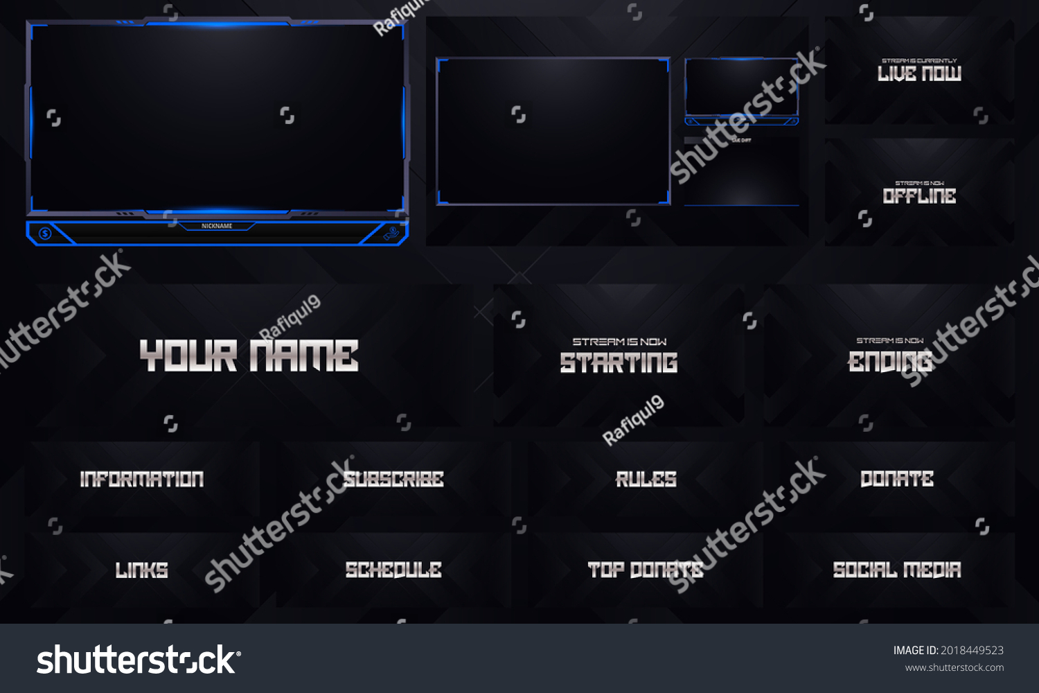 Conjunto de plantillas de Twiter Overlay: vector de stock (libre de ...