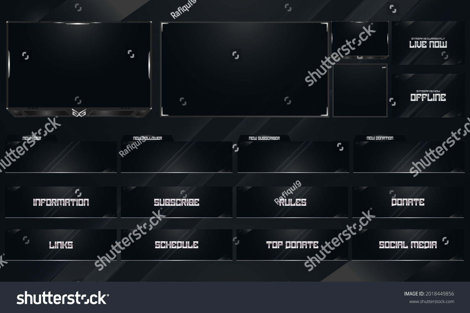 Conjunto de plantillas de Twiter Overlay: vector de stock (libre de ...