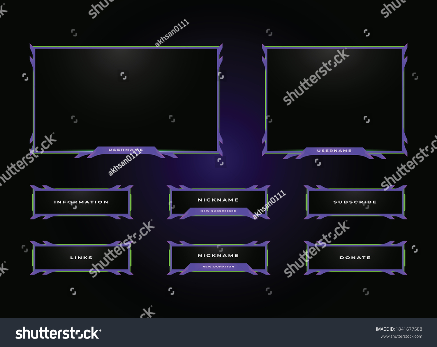 Twitch Streaming Panel Overlay Design Template: Vector có sẵn (miễn phí ...