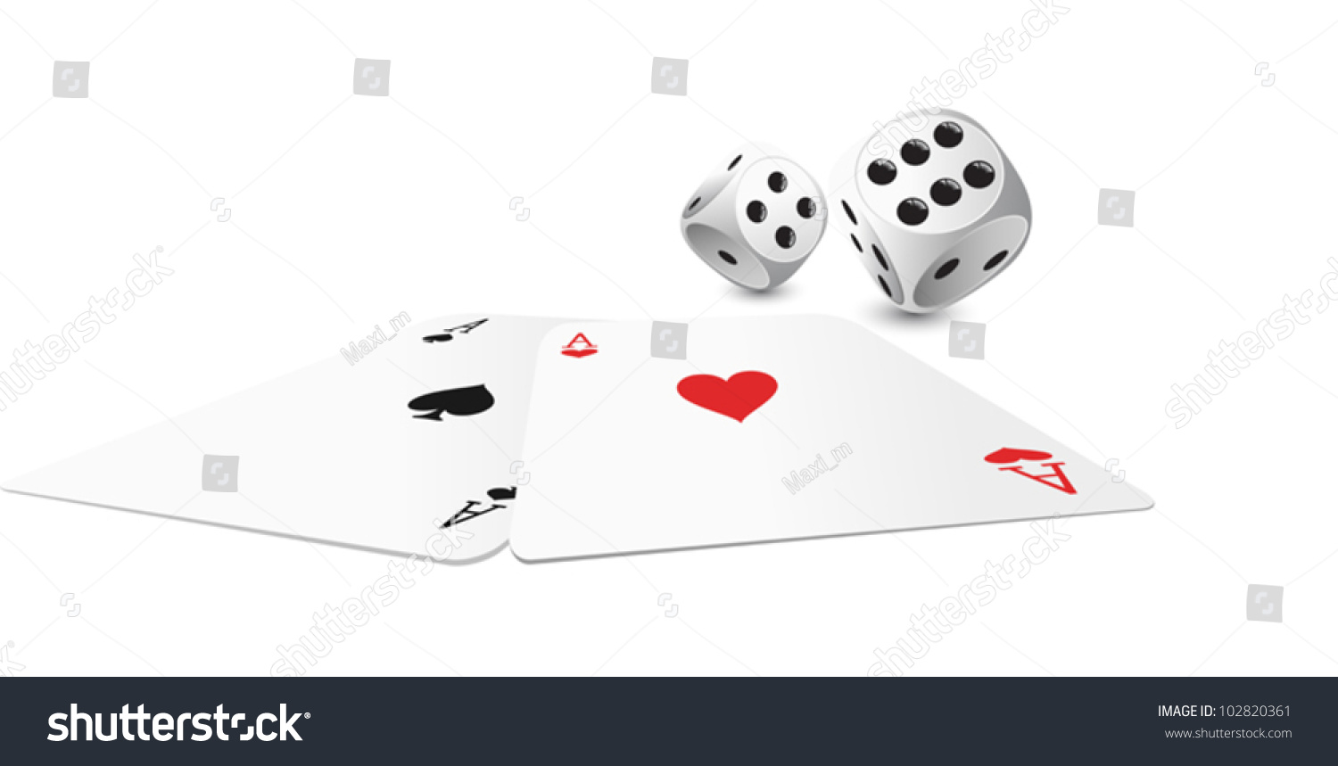 Two Aces White Dice Stock Vector (Royalty Free) 102820361 | Shutterstock