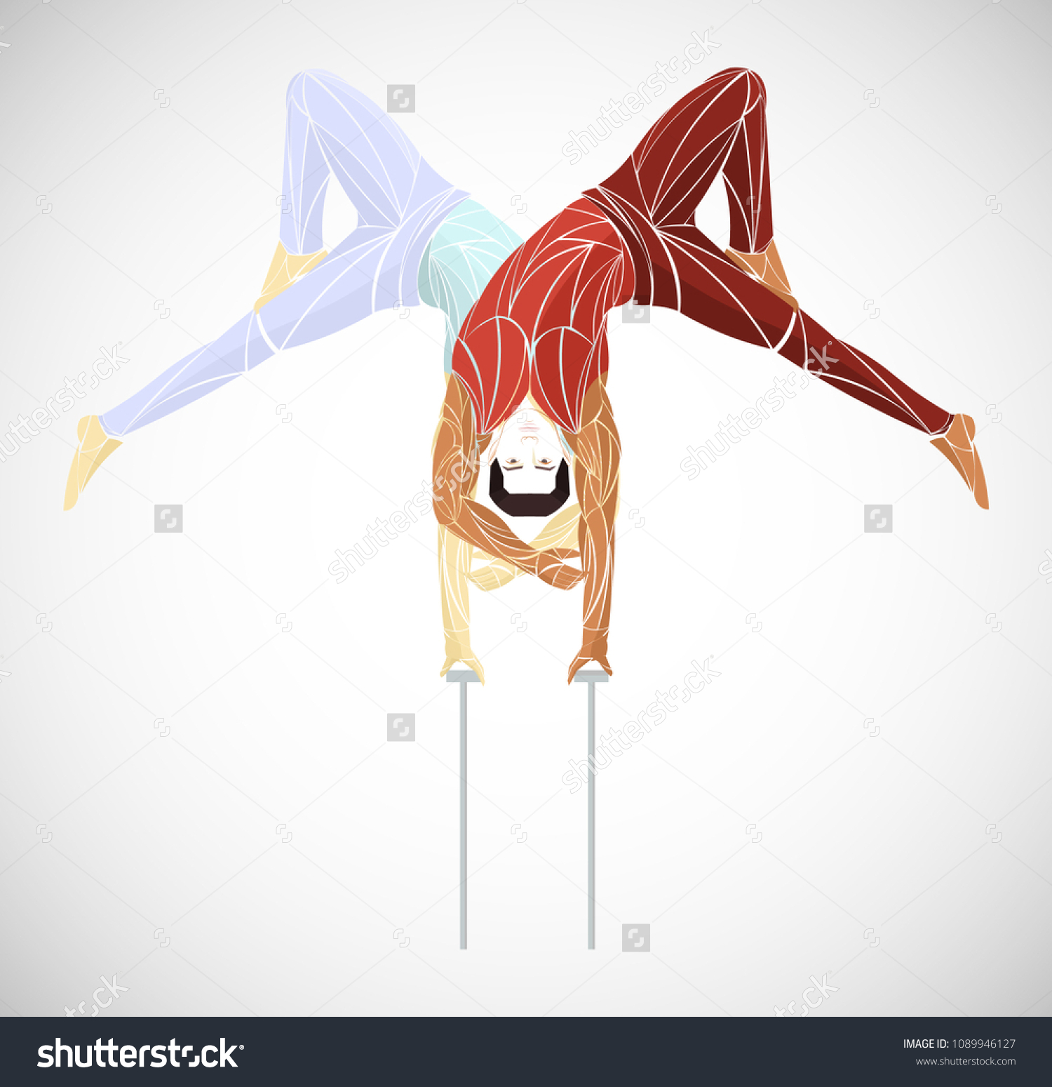Two Acrobats Athletes Gymnasts Vector Stock Vector (Royalty Free ...