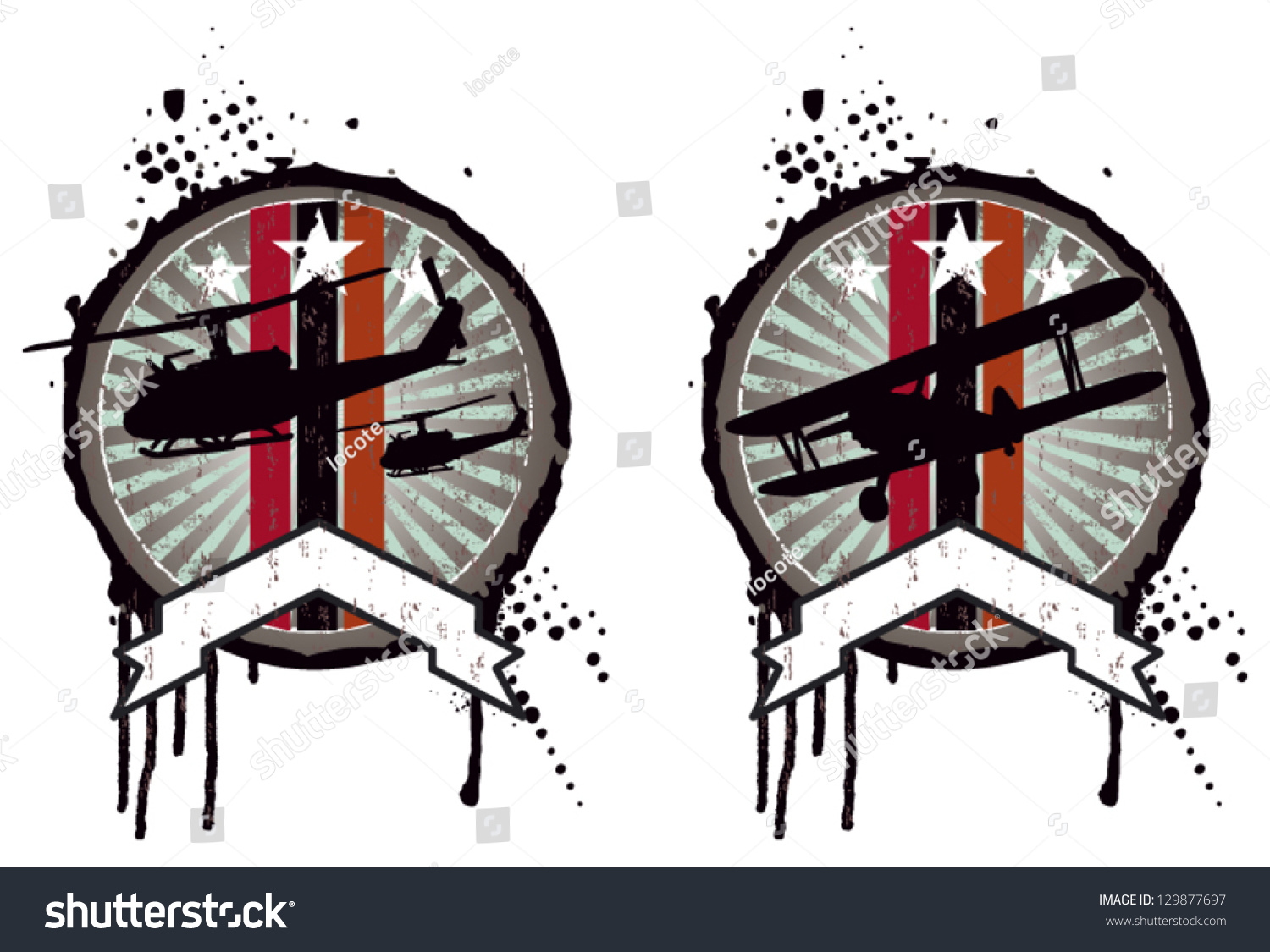 Two Air Force Vintage Shields: vector de stock (libre de regalías ...