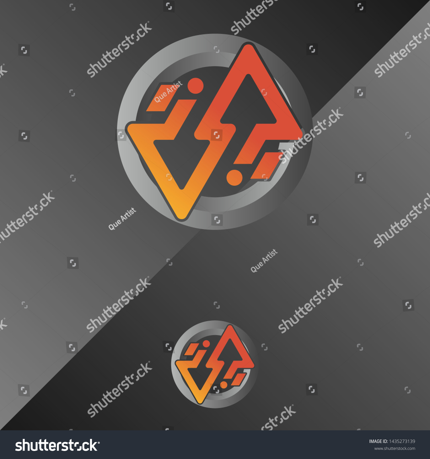 Two Arrow Down Logo Vector Design Stock Vector (Royalty Free ...