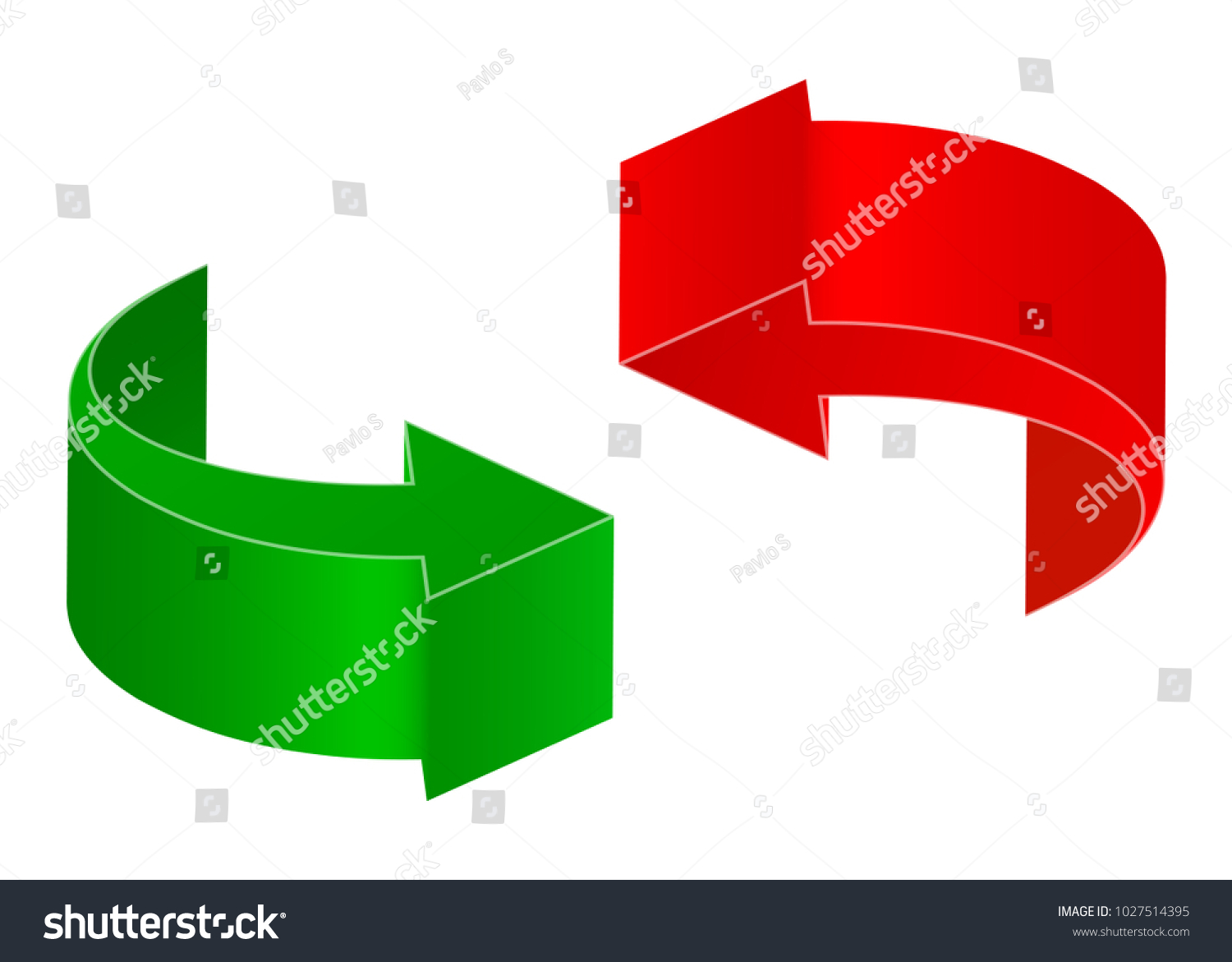 Two Arrows Green Red Vector Stock Vector (Royalty Free) 1027514395 ...