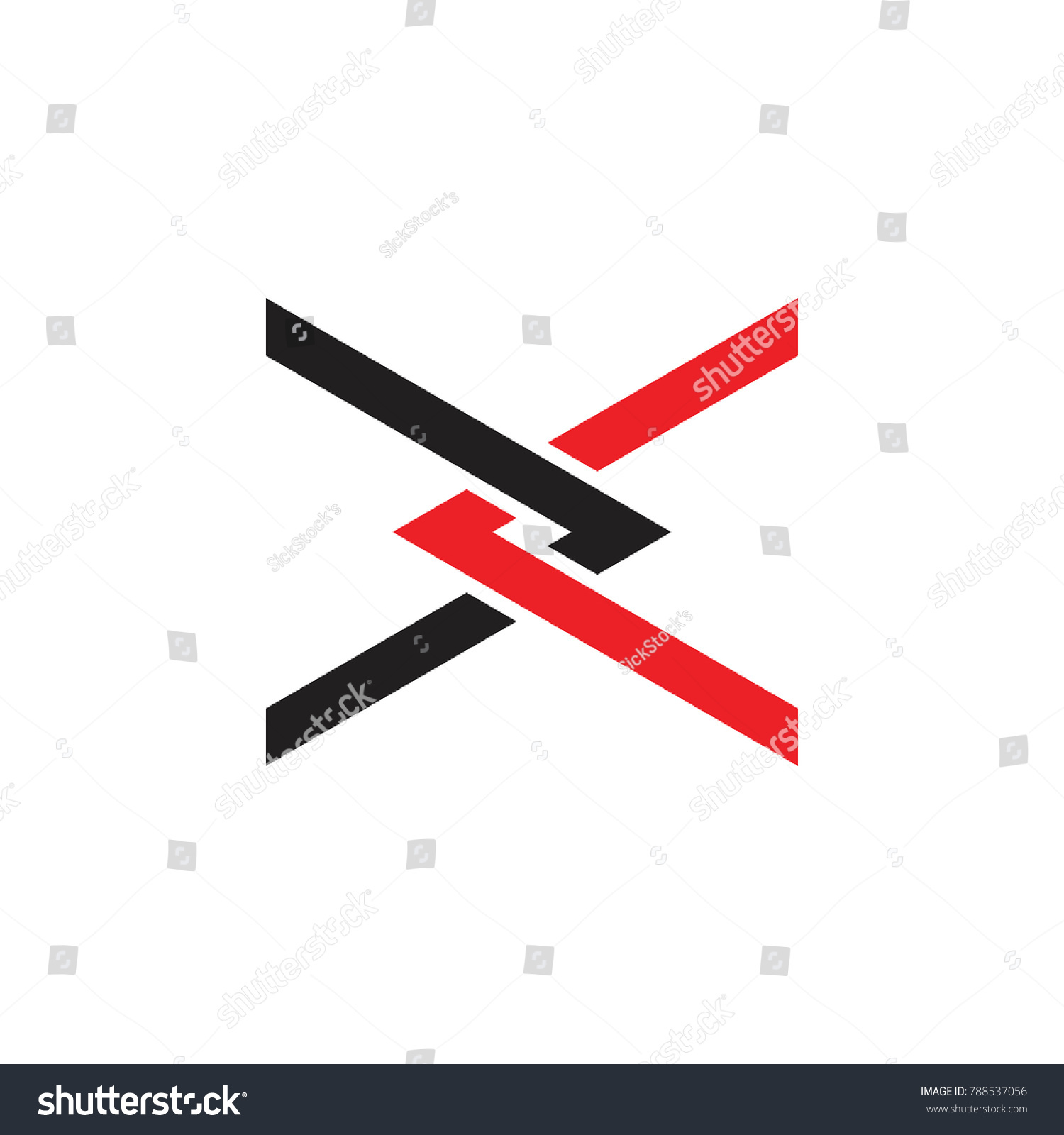 Two Arrows Linked Symbol Logo Vector Stock Vector (Royalty Free) 788537056