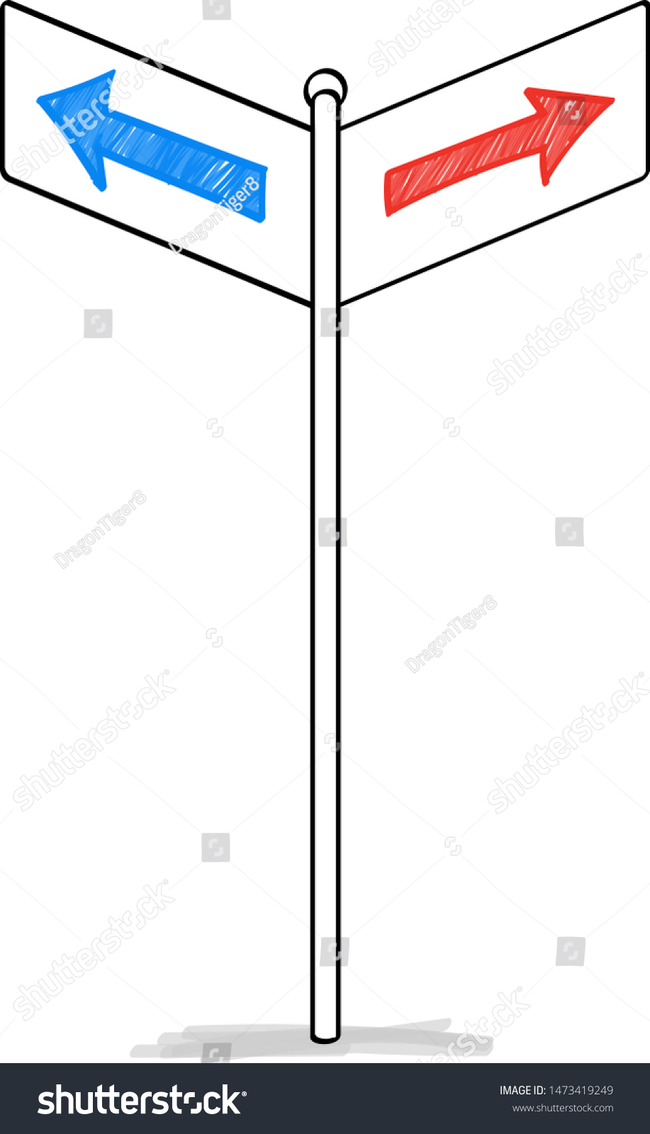 Two Arrows Road Sign Material Stock Vector (Royalty Free) 1473419249 ...