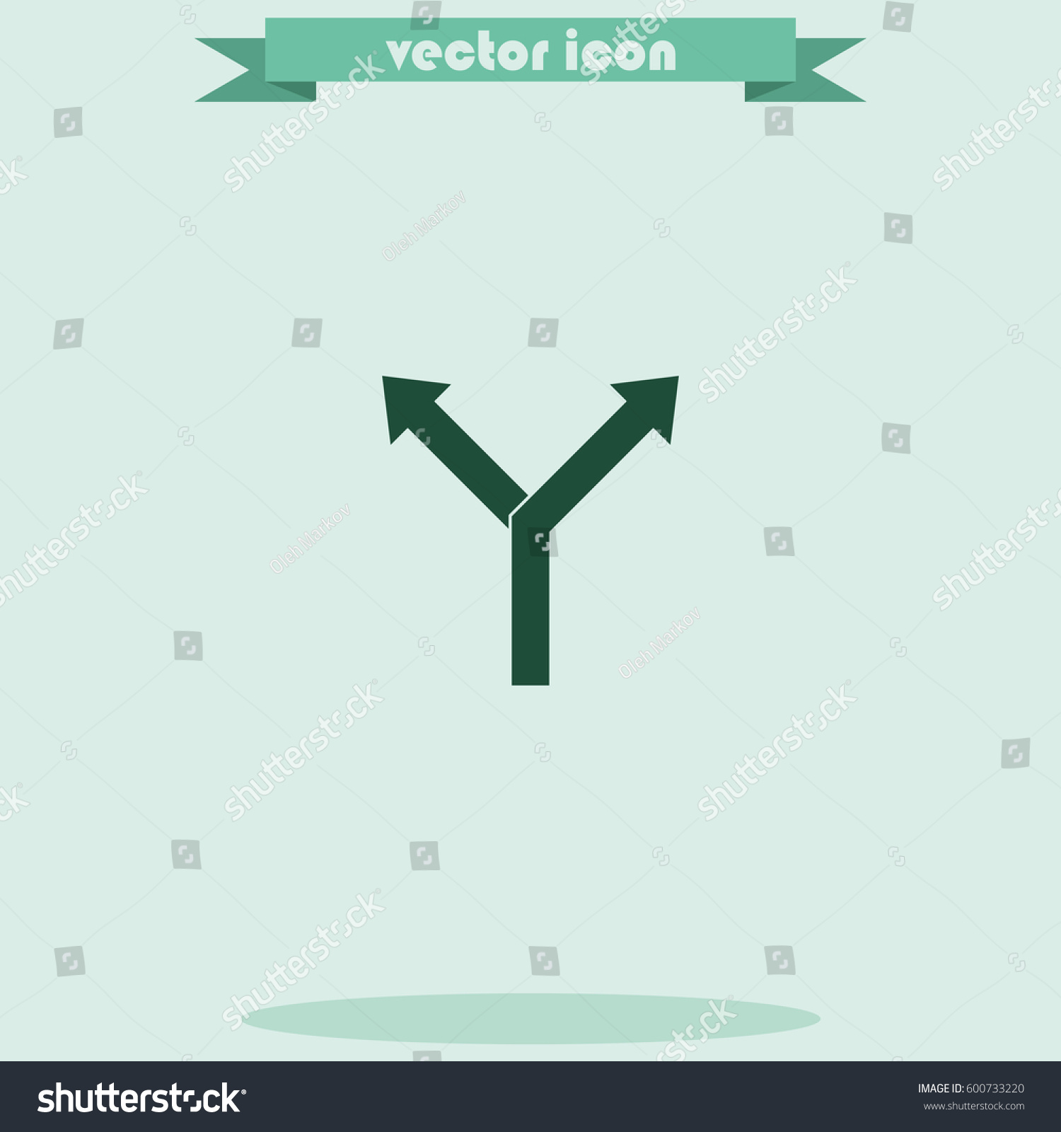 Two Arrows Splitting Flat Illustration: vector de stock (libre de ...