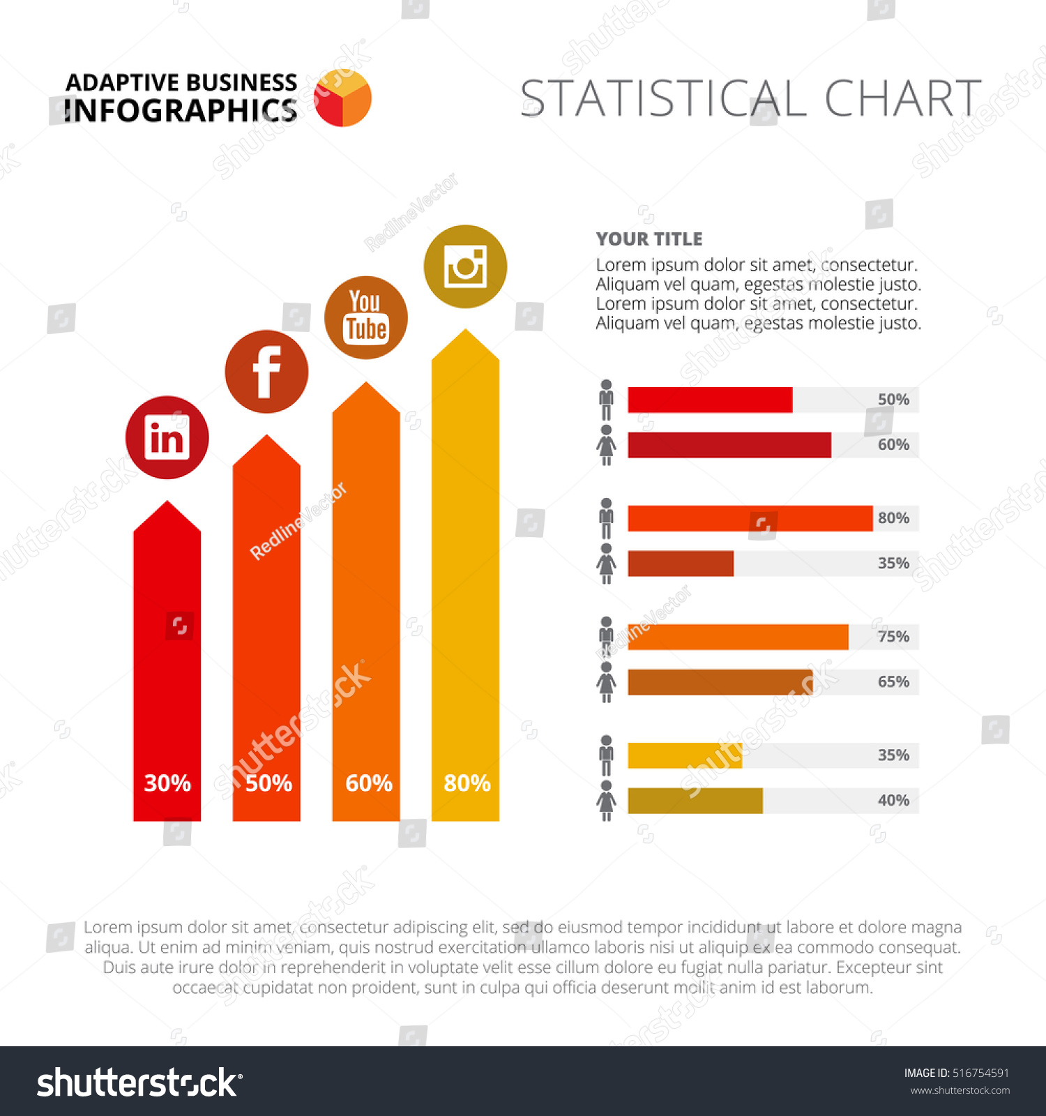 Two Bar Charts Slide Template: Vector có sẵn (miễn phí bản quyền) 516754591