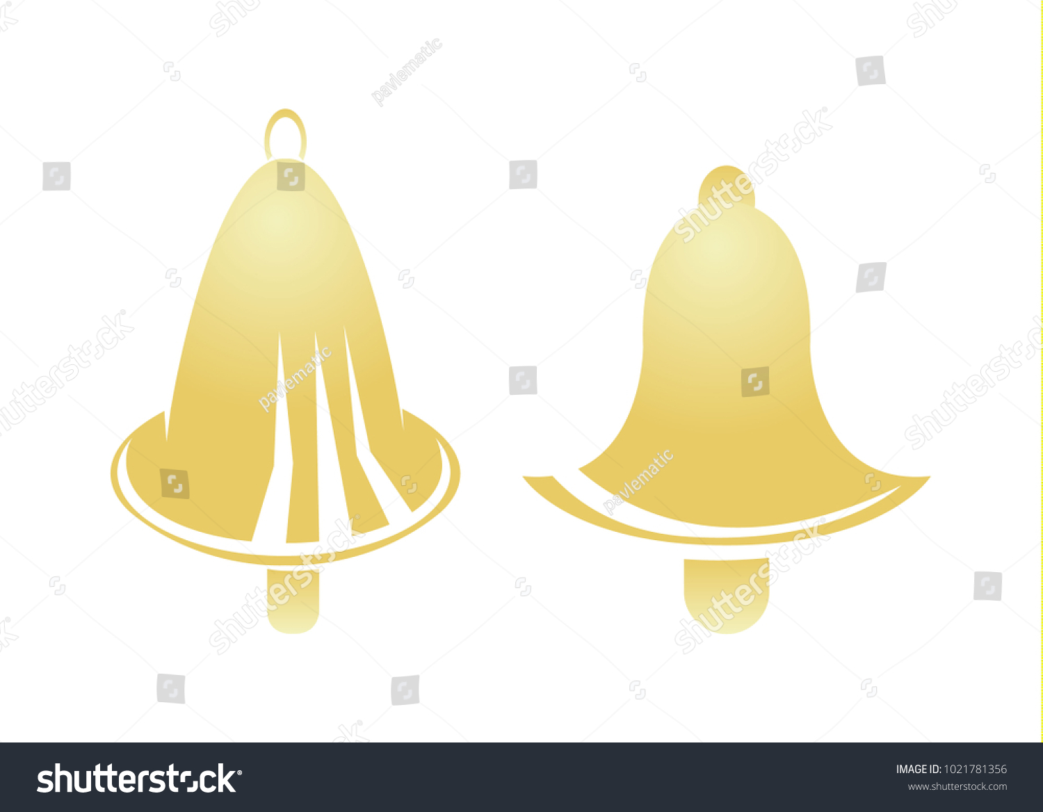 Two Bell Icons Logos Stock Vector (Royalty Free) 1021781356