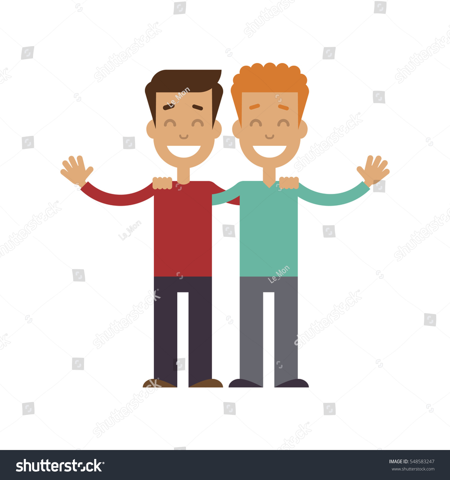 Two Best Friends Vector Illustration Stock Vector (Royalty Free) 548583247