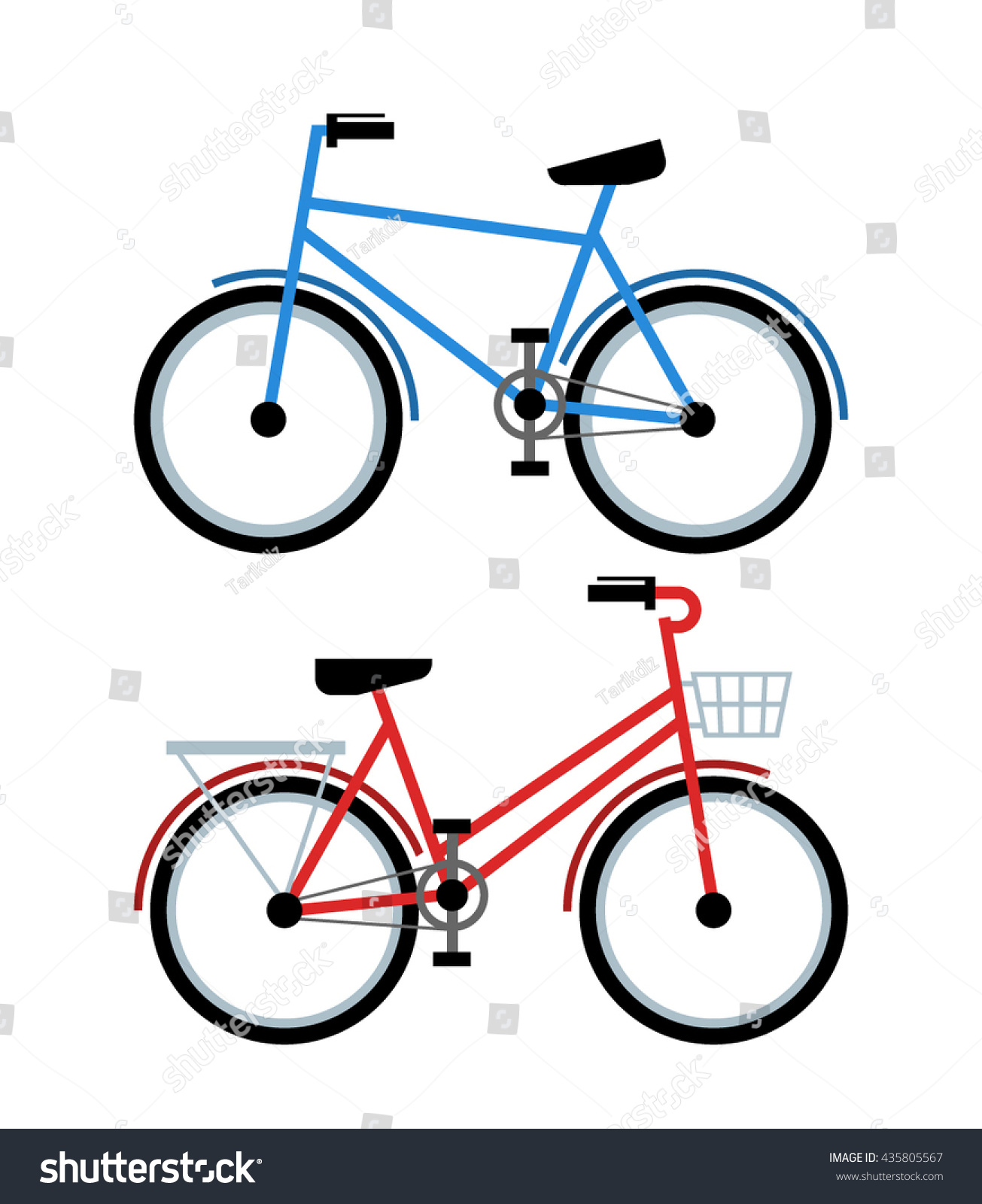 Two Bikes Side View Isolated On Stock Vector (Royalty Free) 435805567 ...