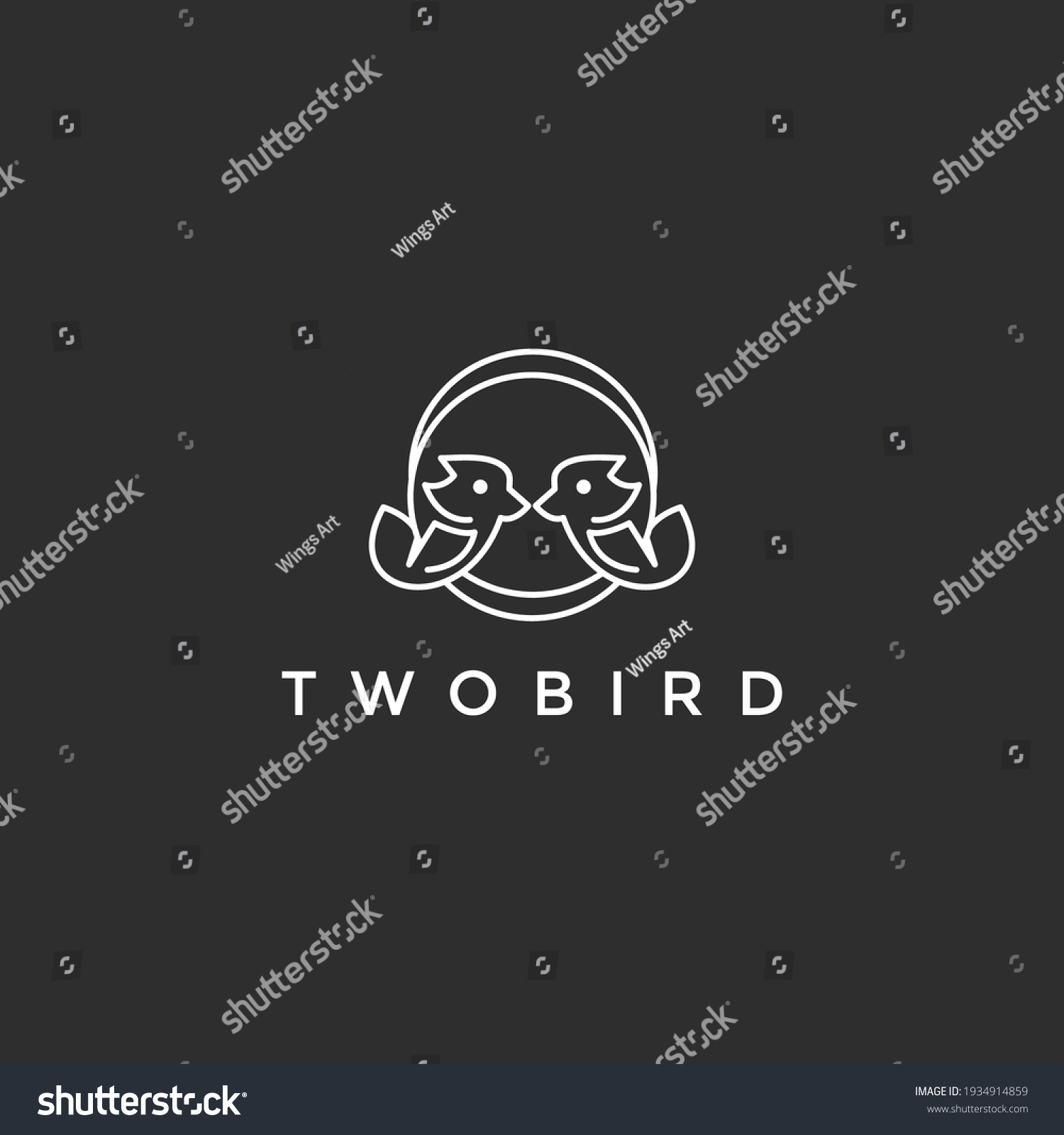 Two Bird Logo Vector Design Template Stock Vector (Royalty Free ...