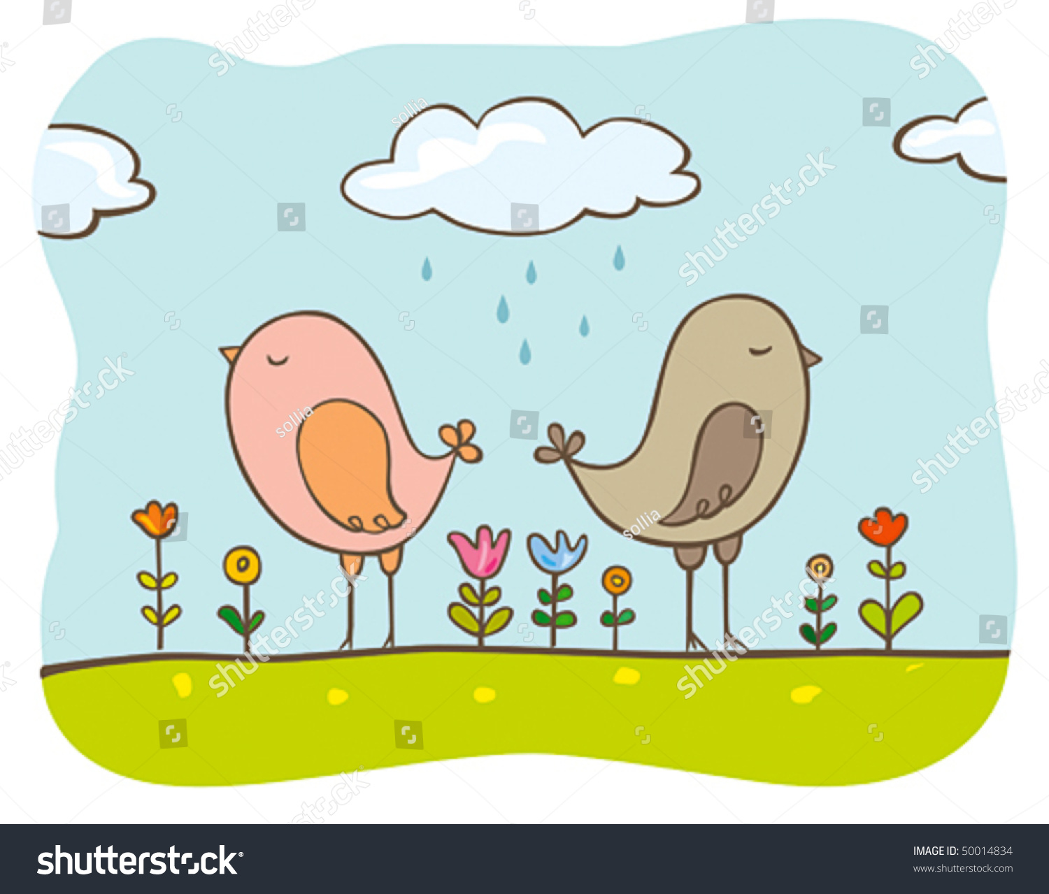 Two Birds Stock Vector (Royalty Free) 50014834 | Shutterstock