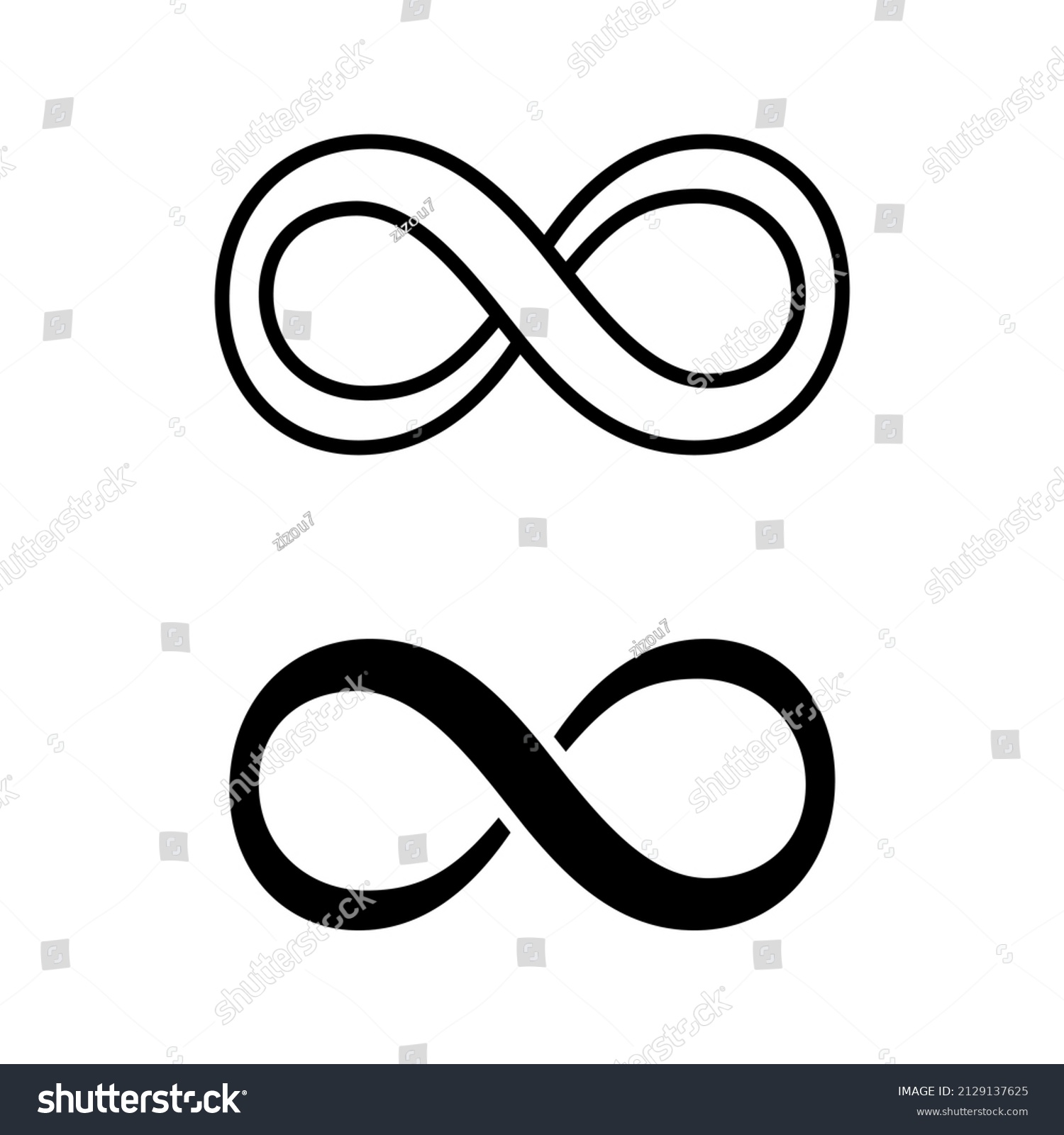 Two Black Infinity Symbol Mathematics Stock Vector (Royalty Free ...