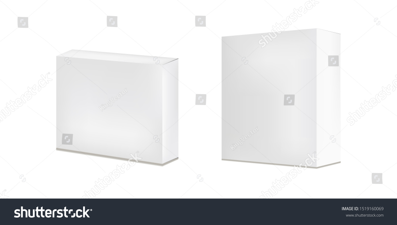 Two Blank Packaging Boxes Open Closed Stock Vector (Royalty Free ...
