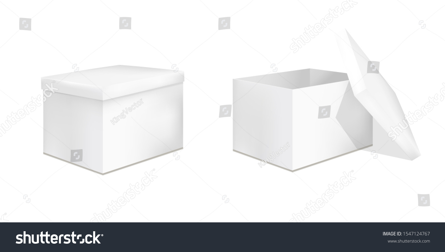 Two Blank Packaging Boxes Open Closed Stock Vector (Royalty Free ...
