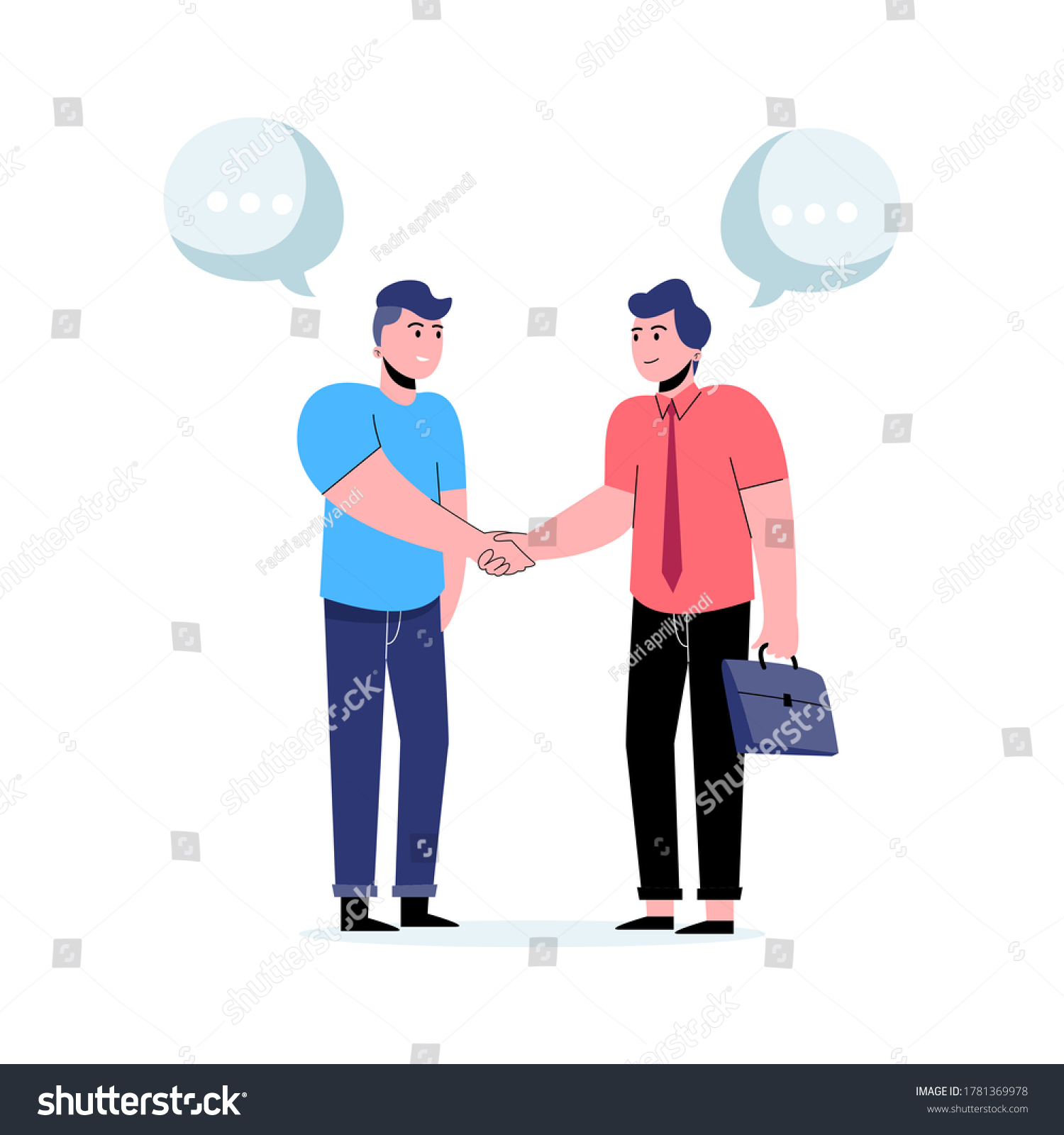 Two Businessmen Conversation Vector Illustration Flat Stock Vector ...
