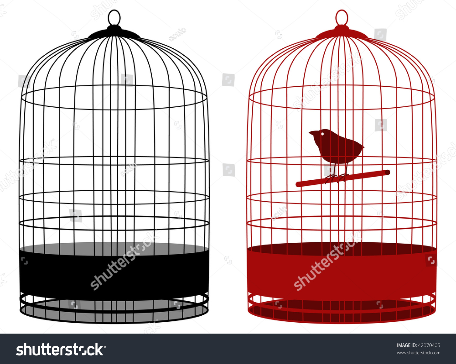 Two Cages One Bird Vector Mode Stock Vector (Royalty Free) 42070405 ...