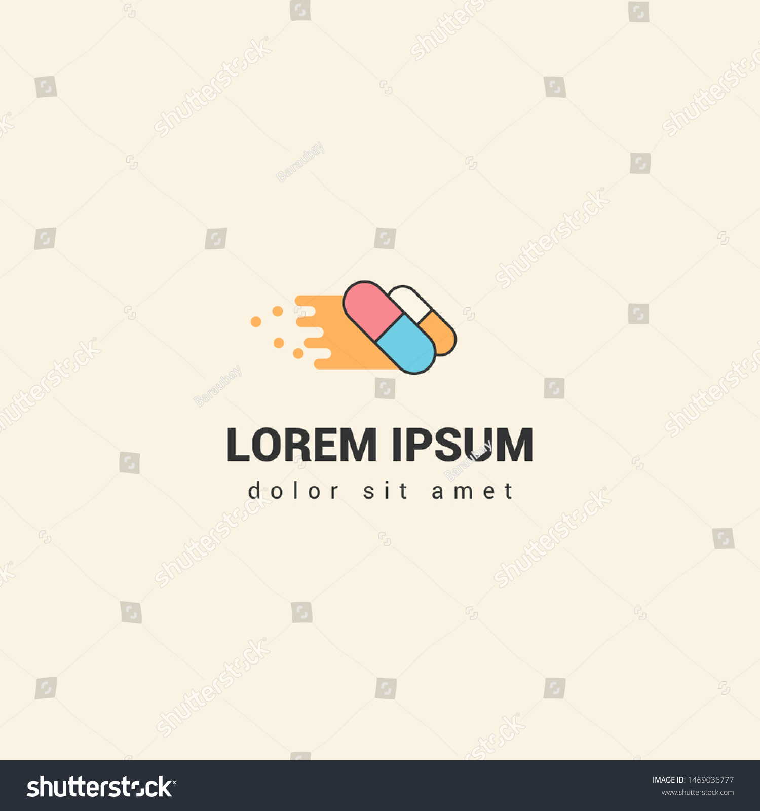 Two Capsule Fast Illustration Effect Logo Stock Vector (Royalty Free ...