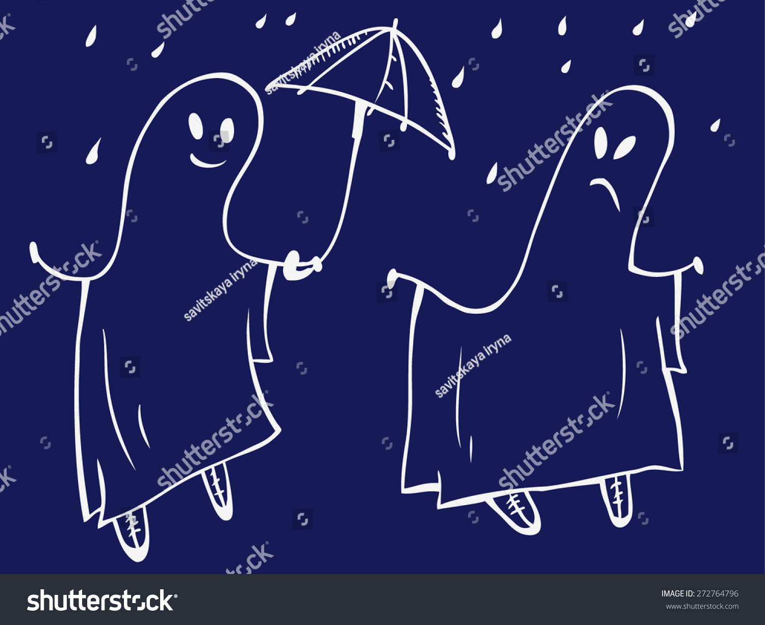 Two Caracters He She Vector Linear Stock Vector (Royalty Free) 272764796