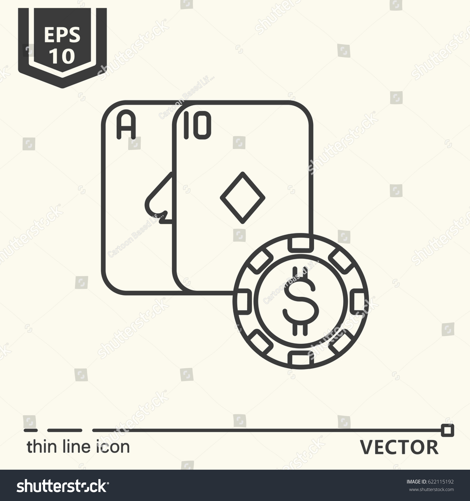Two Cards Chip Vector Single Isolated: vector de stock (libre de ...