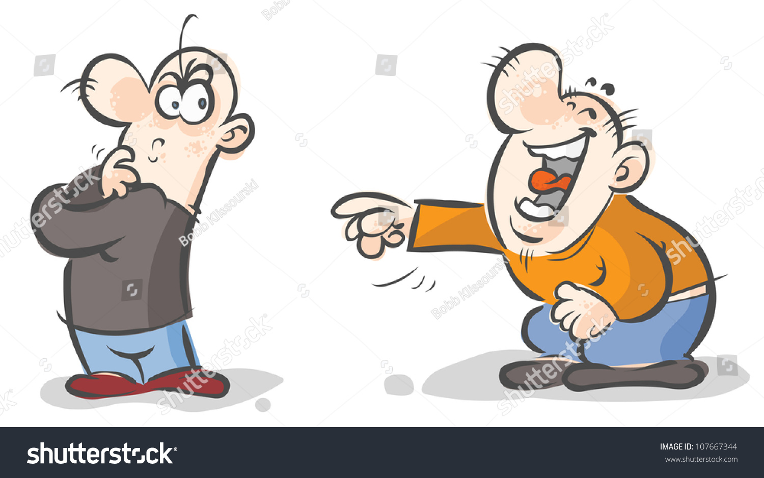 Two Cartoon Characters Different Mood Stock Vector (Royalty Free) 107667344