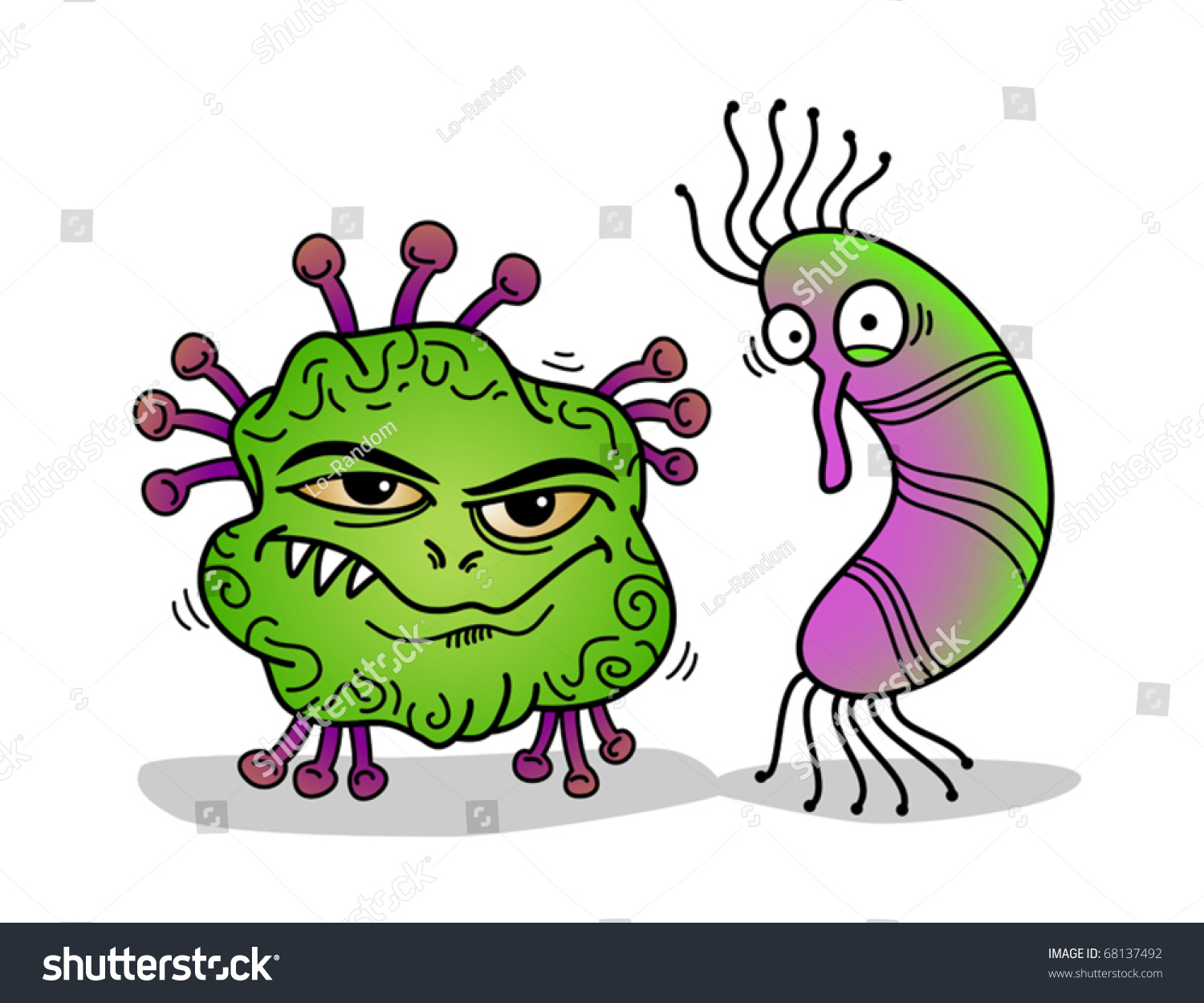 Two Cartoon Germs Vector Illustration: Vector có sẵn (miễn phí bản ...
