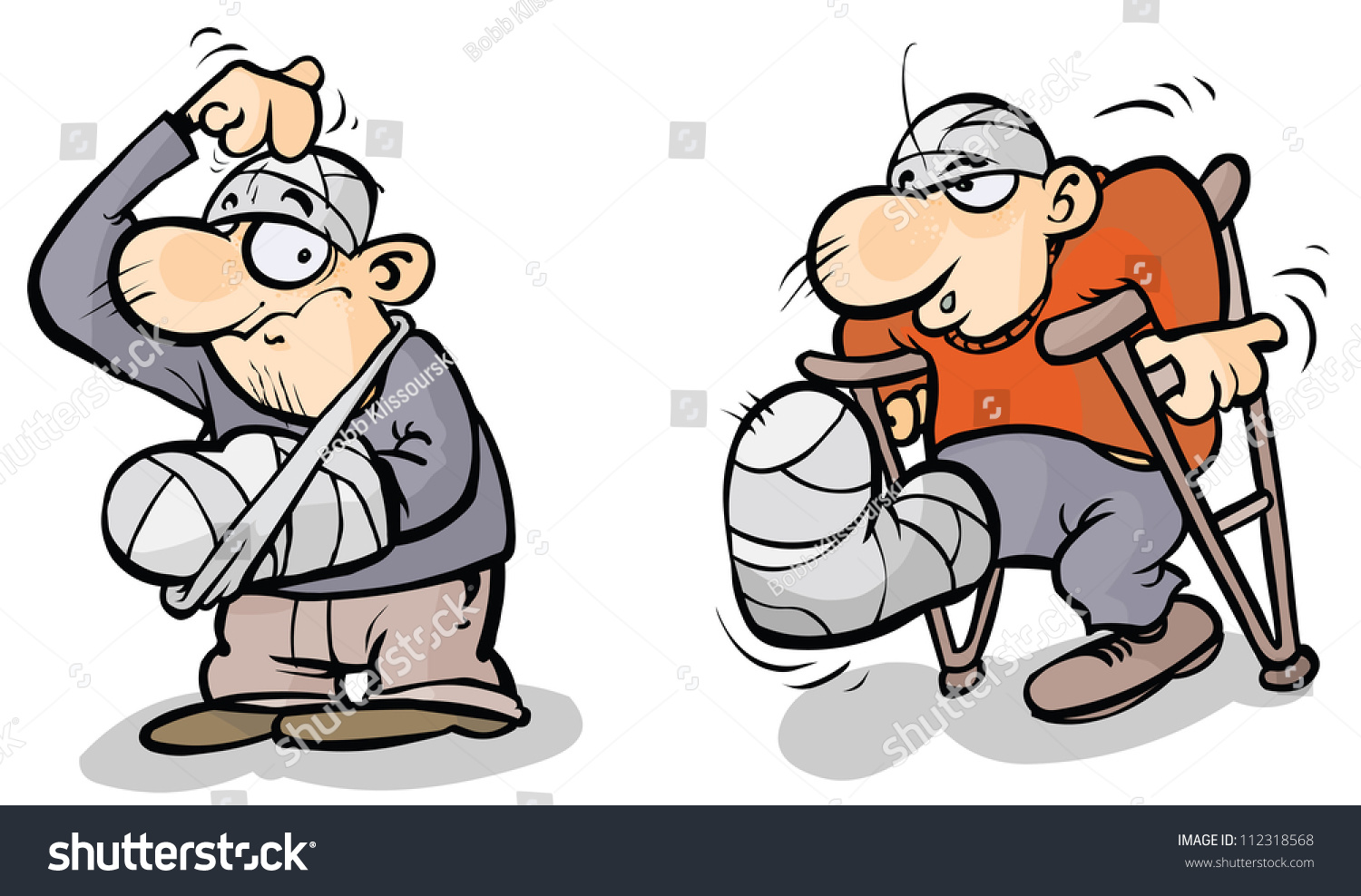 Two Cartoon Men Plaster Stock Vector (Royalty Free) 112318568