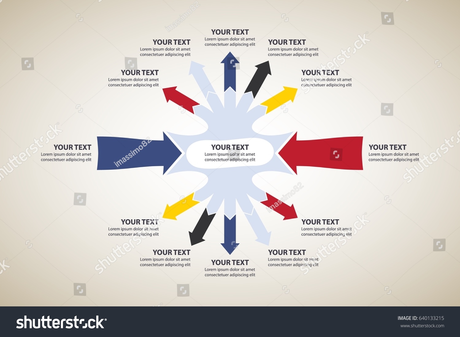 Two Causes Effect Converging Diverging Arrows Stock Vector 640133215 ...