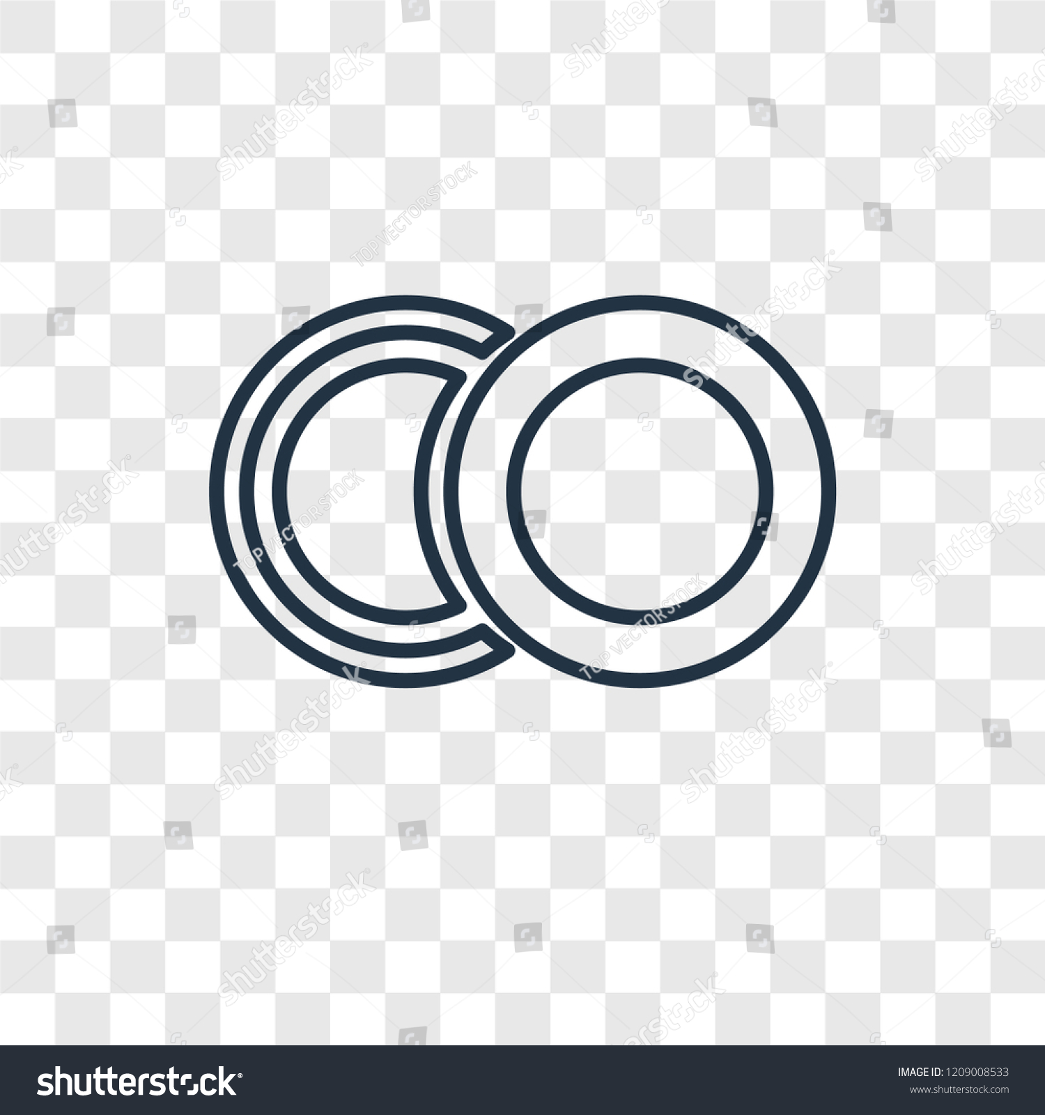 Two Circles Concept Vector Linear Icon Stock Vector (Royalty Free ...
