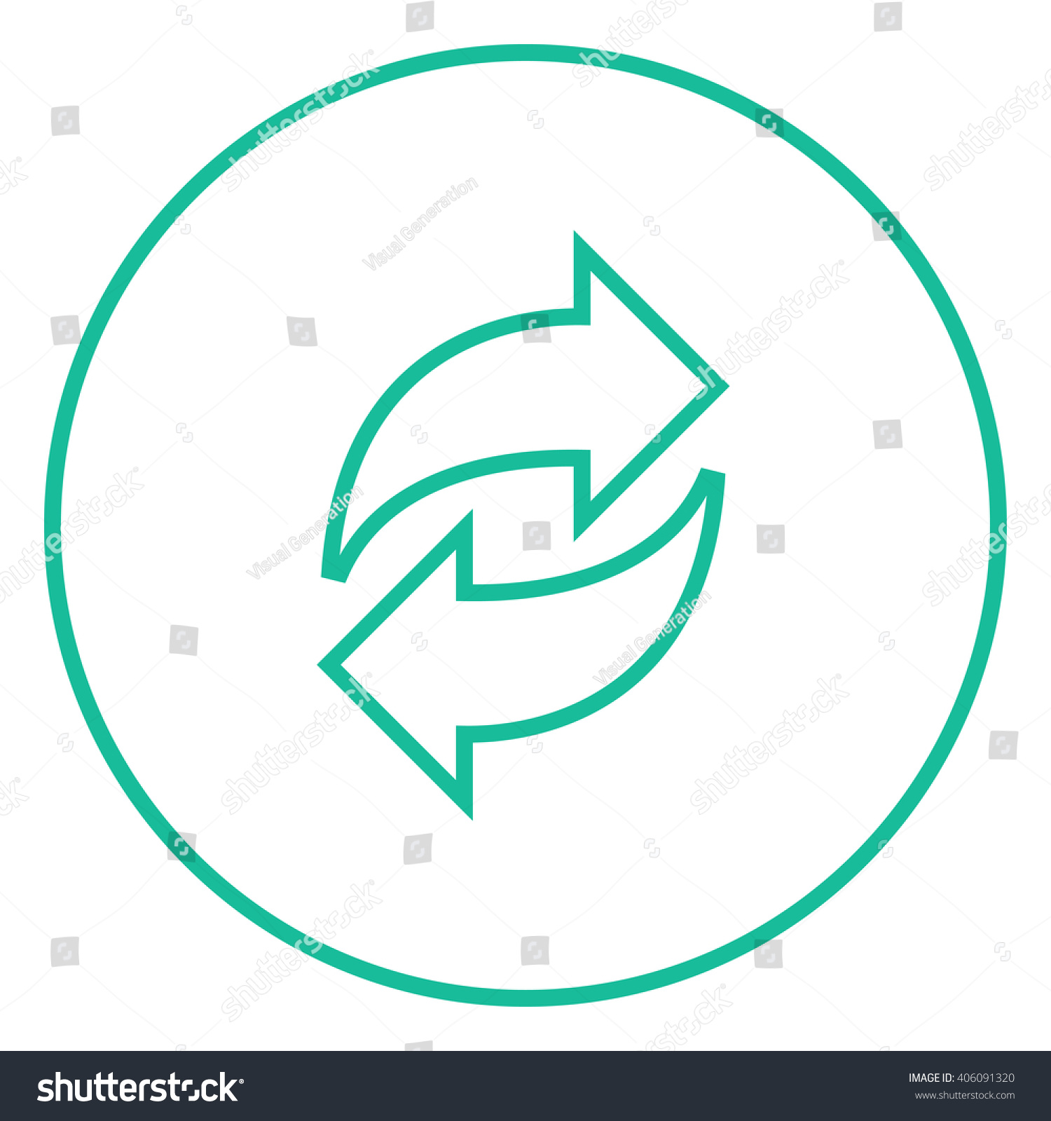 Two Circular Arrows Line Icon Stock Vector 406091320 - Shutterstock