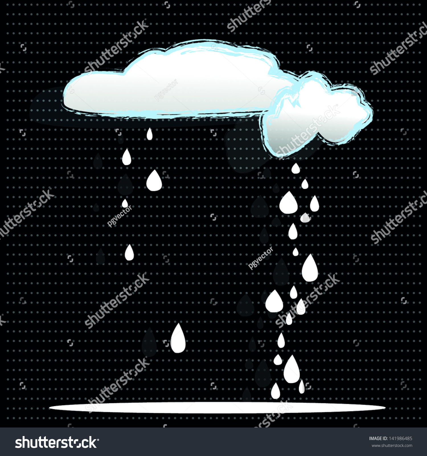 Two Clouds Few Raindrops On Black Stock Vector (Royalty Free) 141986485 ...