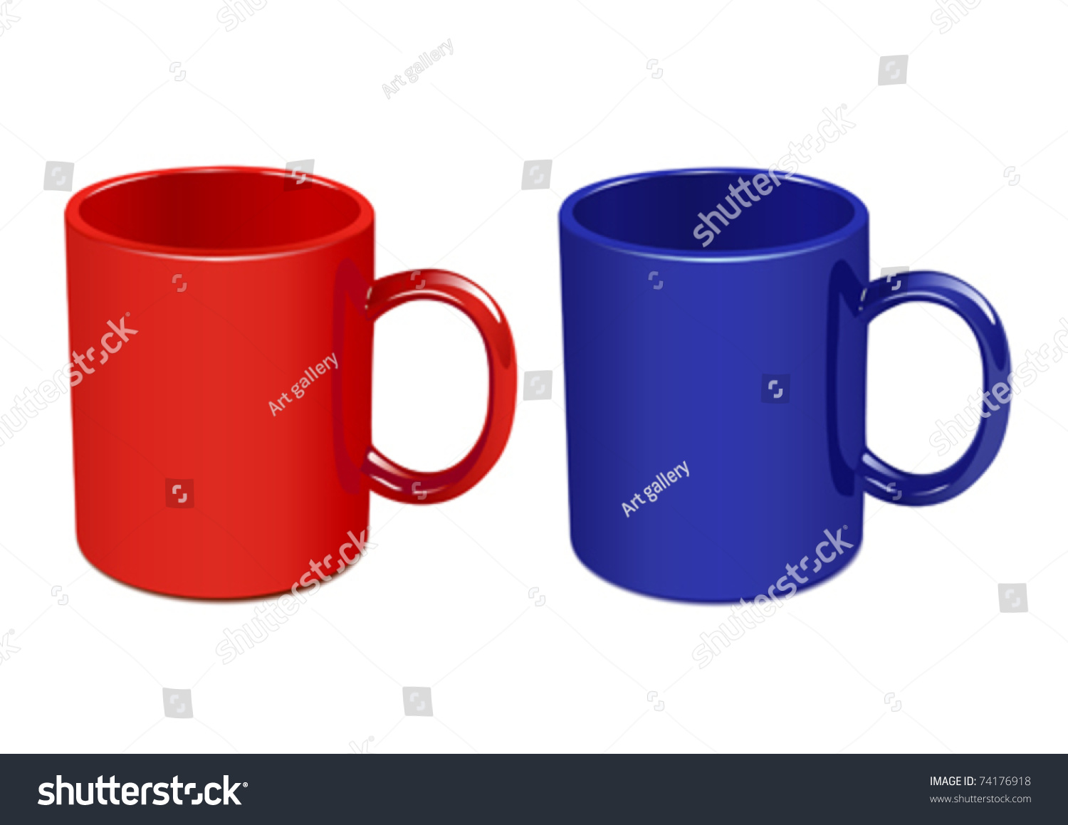Two Color Mugs Vector Stock Vector (Royalty Free) 74176918 | Shutterstock