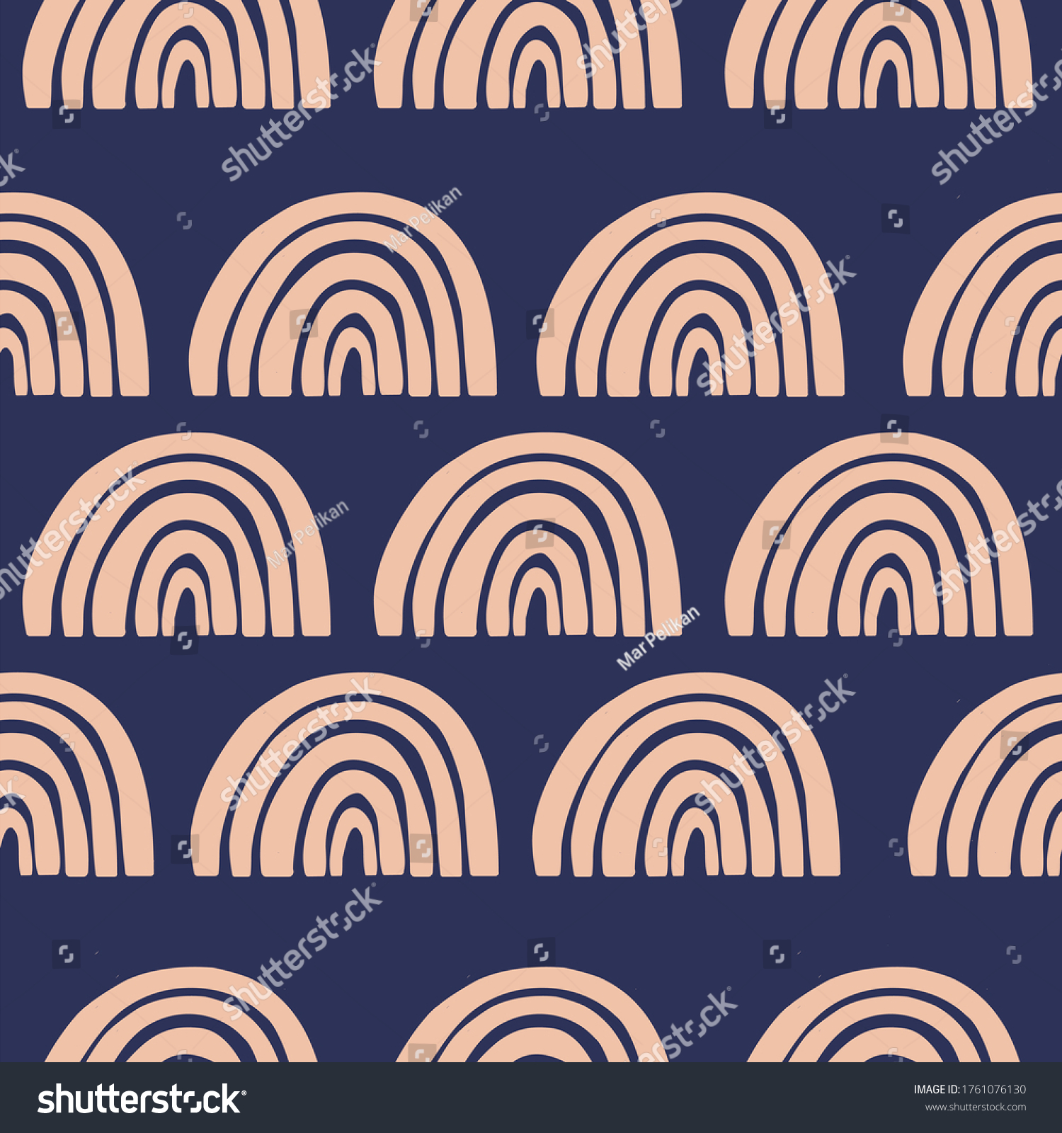Two Colors Rainbow Seamless Pattern Illustration Stock Vector (Royalty ...