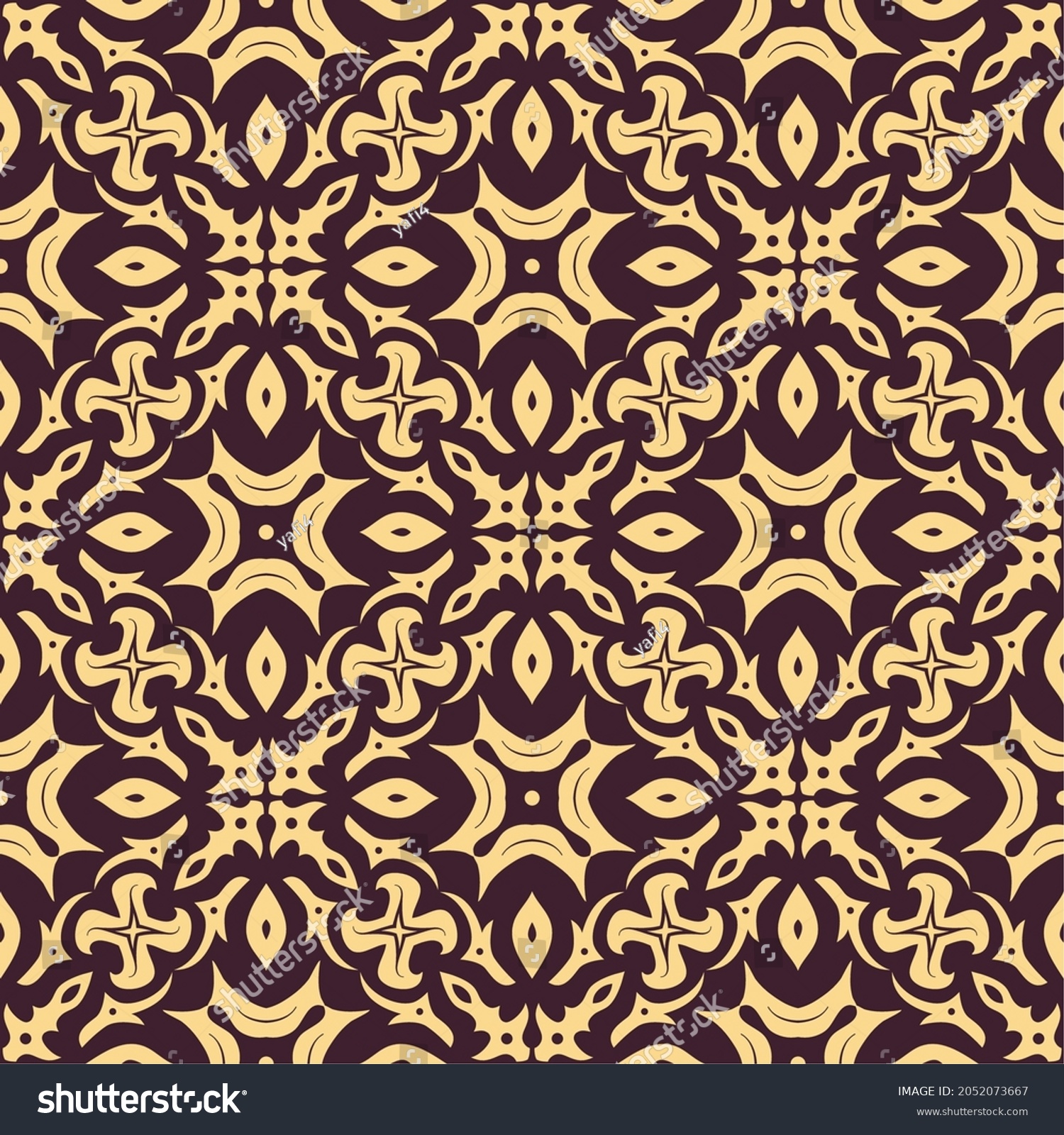 Two Colors Seamless Ornament Shape Simple Stock Vector (Royalty Free ...