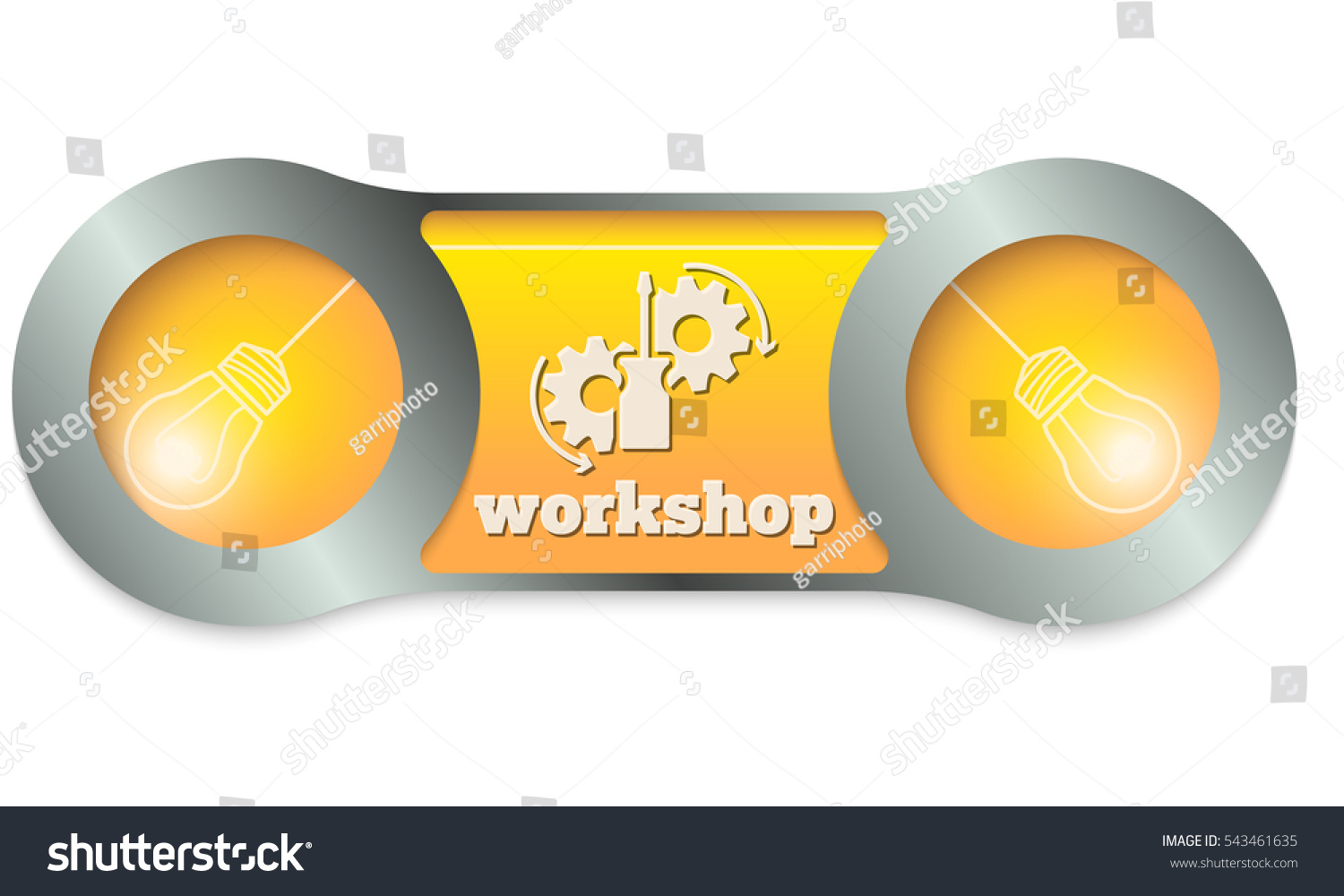 Two Connected Metal Frames Words Workshop Stock Vector (Royalty Free ...