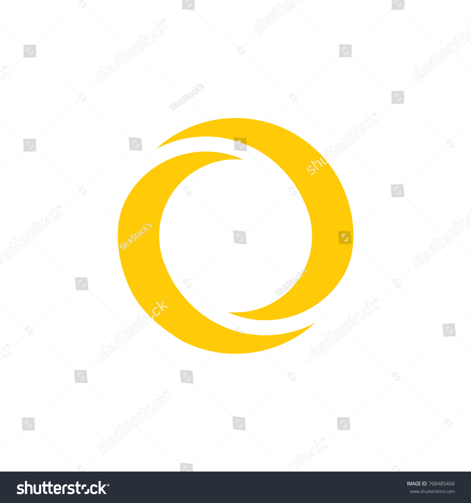Two Crescent Moon Circle Symbol Logo Stock Vector (Royalty Free) 768485404