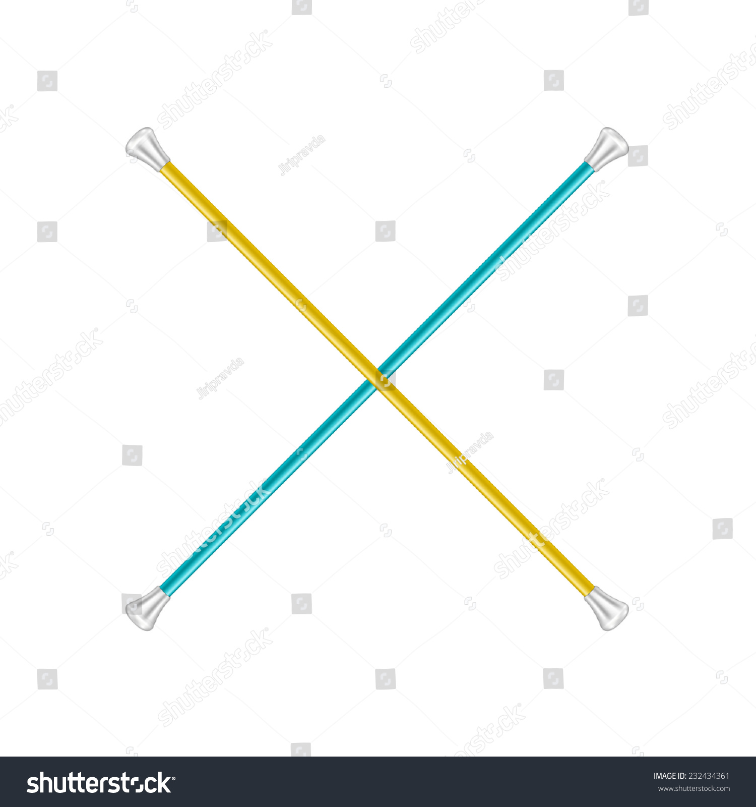 Two Crossed Twirling Batons Stock Vector (Royalty Free) 232434361 ...