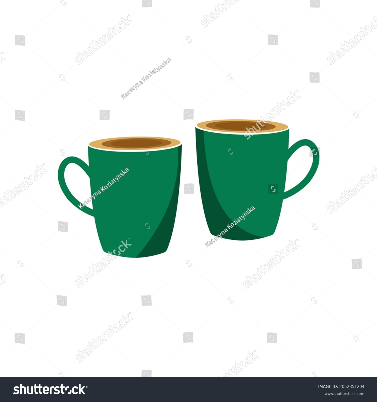 Two Cups Tea Vector Illustration Stock Vector (Royalty Free) 2052851204 ...