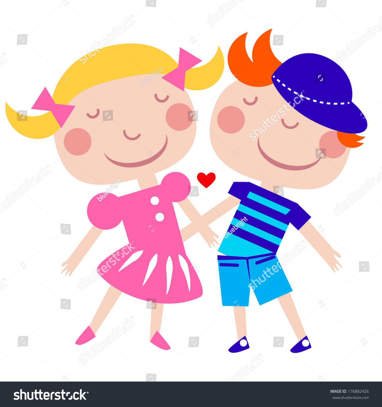 Two Cute Characters Isolated On White: vector de stock (libre de ...