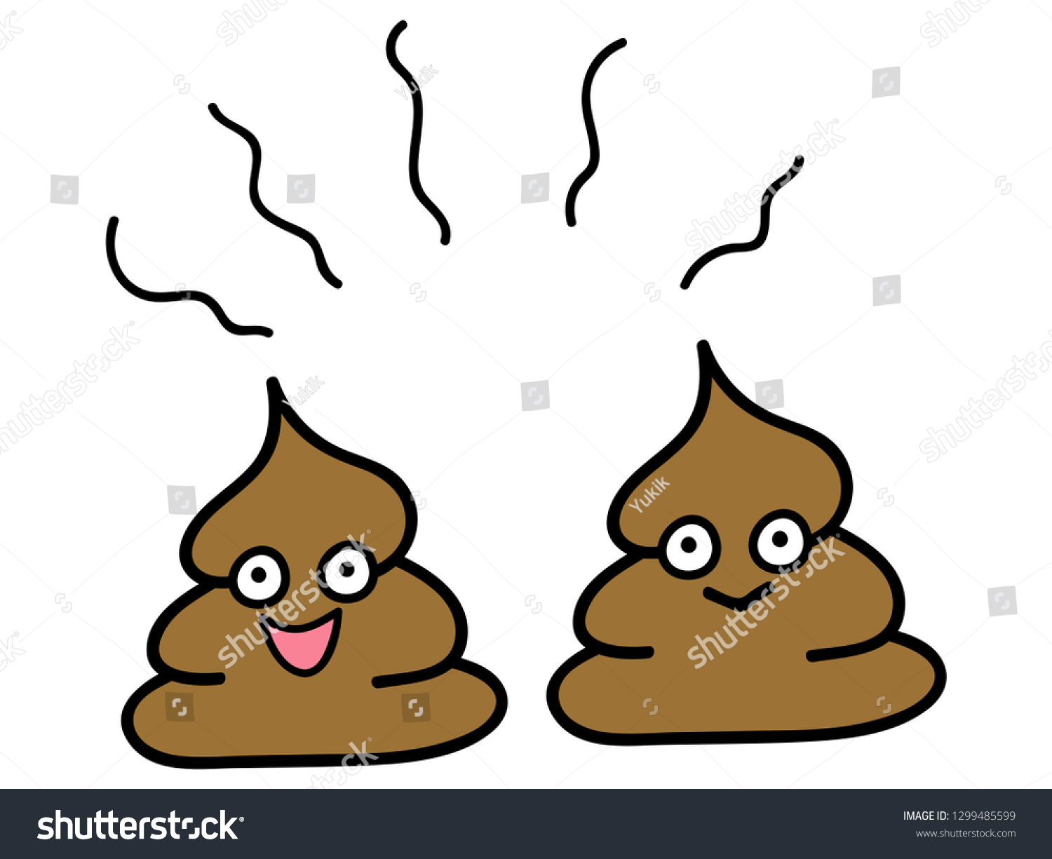 Two Cute Poops Stock Vector (Royalty Free) 1299485599